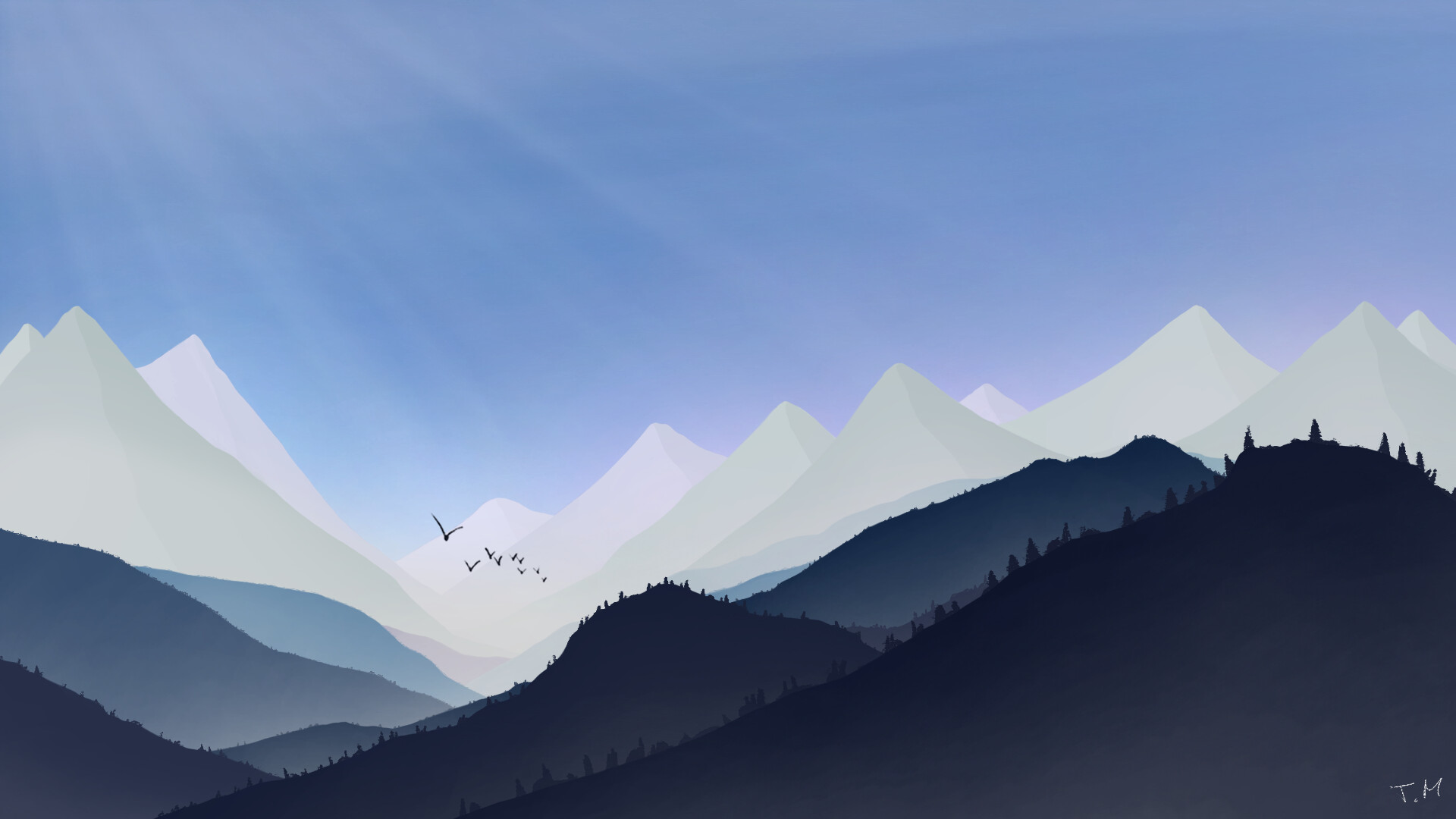 ArtStation - Stylized mountains