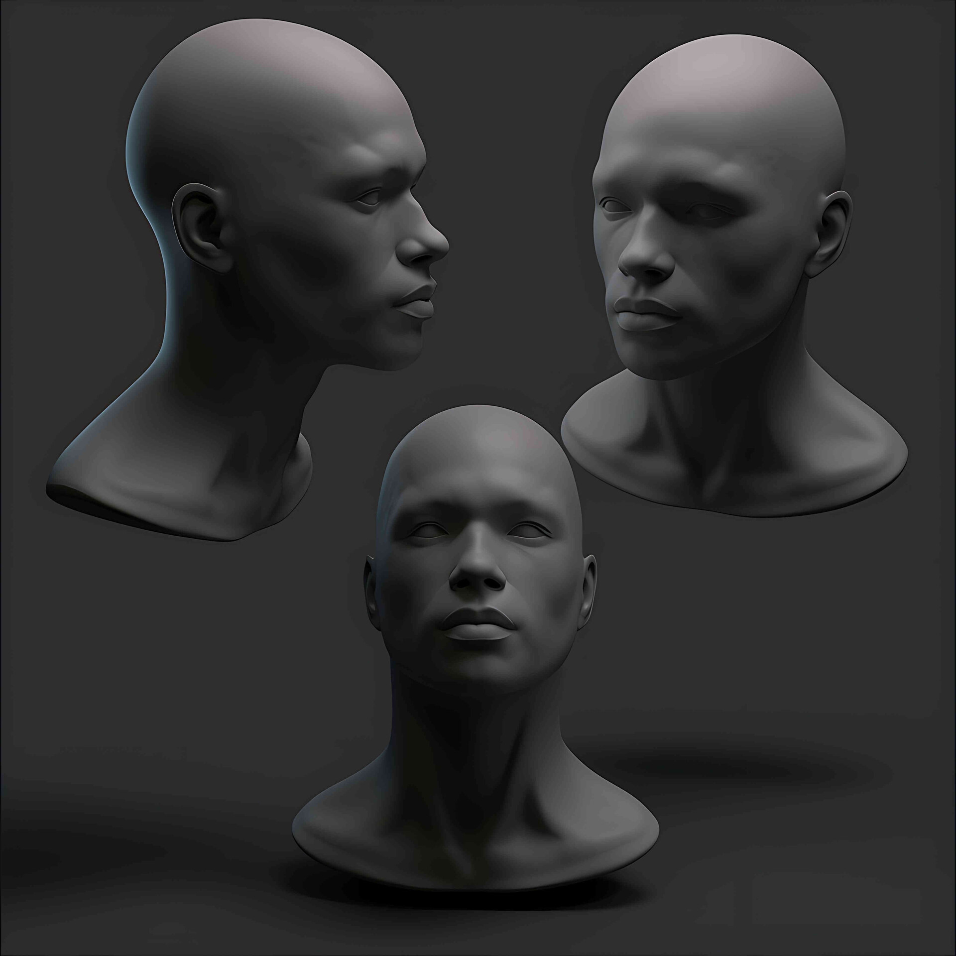 3D Head Sculpt References in 4K - Tika Art - +350 Raw Male Body Parts ...