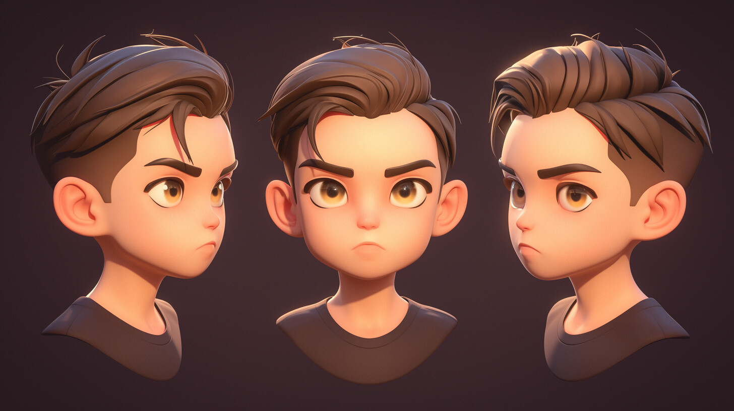 3D Head Sculpt References in 4K - Tika Art - +300 Chibi Male Head ...