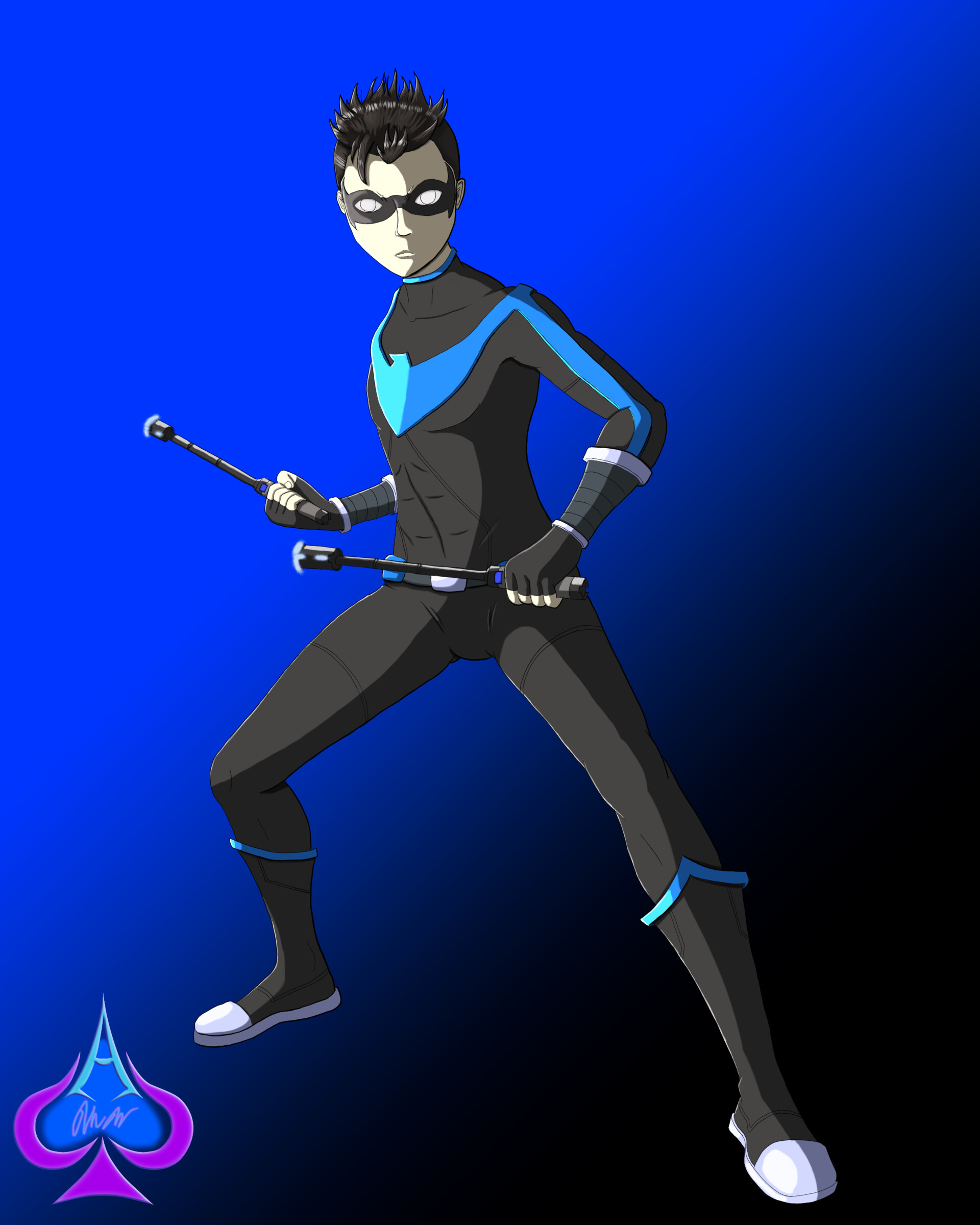 how to draw nightwing logo