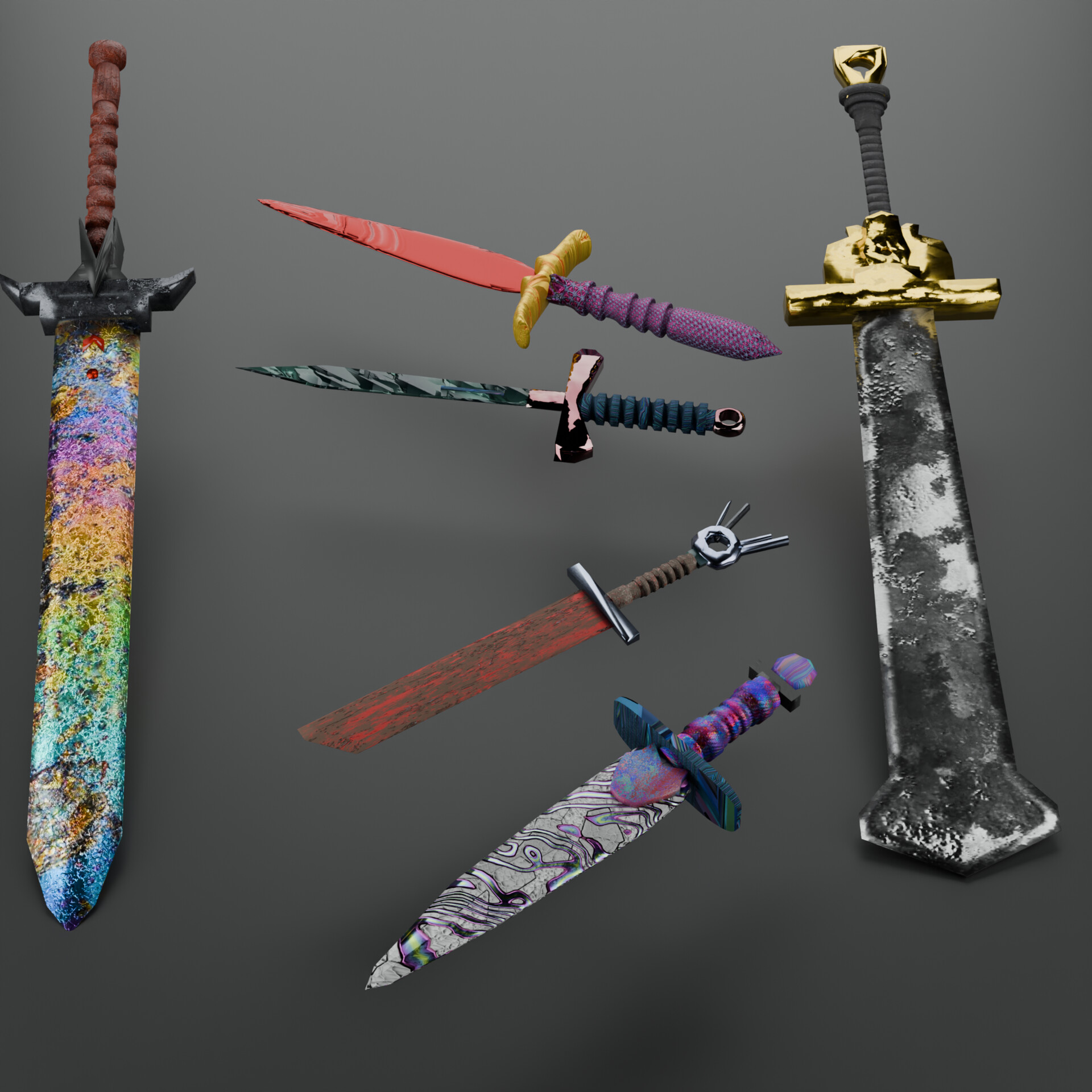 ArtStation - Swords of different textures