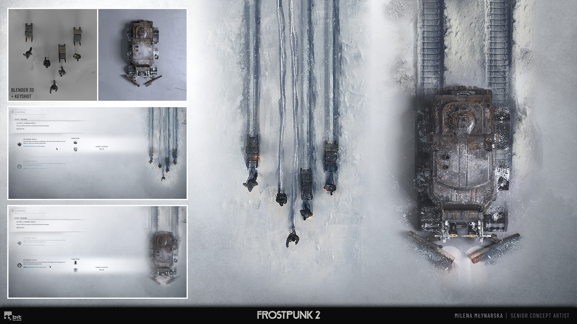 Milena Młynarska - Frostpunk 2 - Scouts Training illustrations