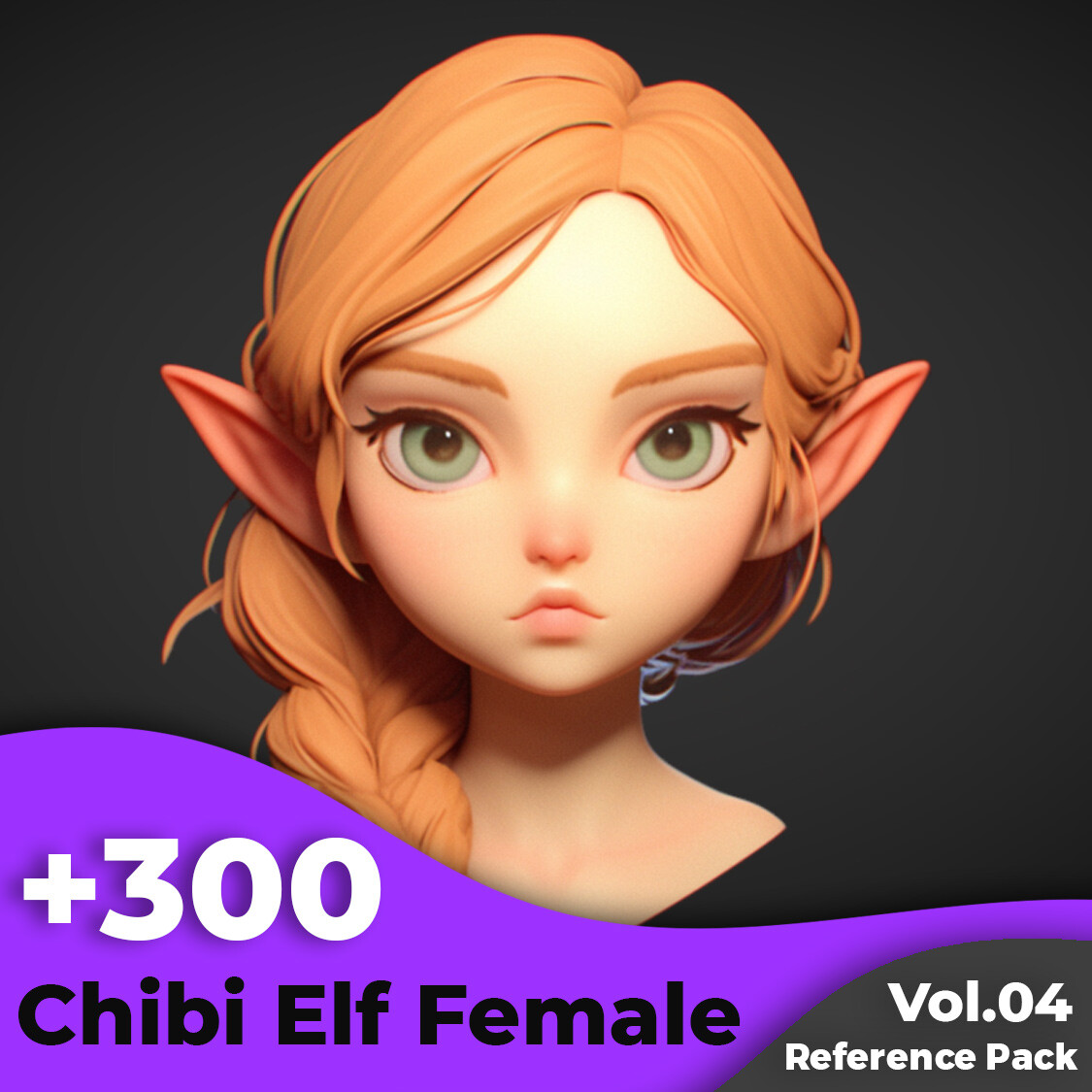 3D Head Sculpt References in 4K - Tika Art - +300 Chibi Elf Female Head ...