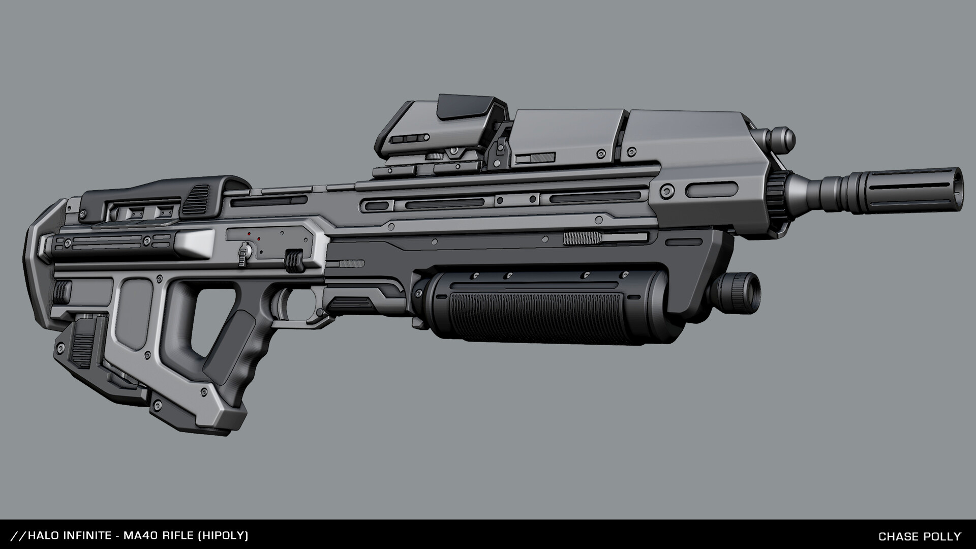 chasingpolys.com - MA40 Assault Rifle Hipoly // Halo Infinite