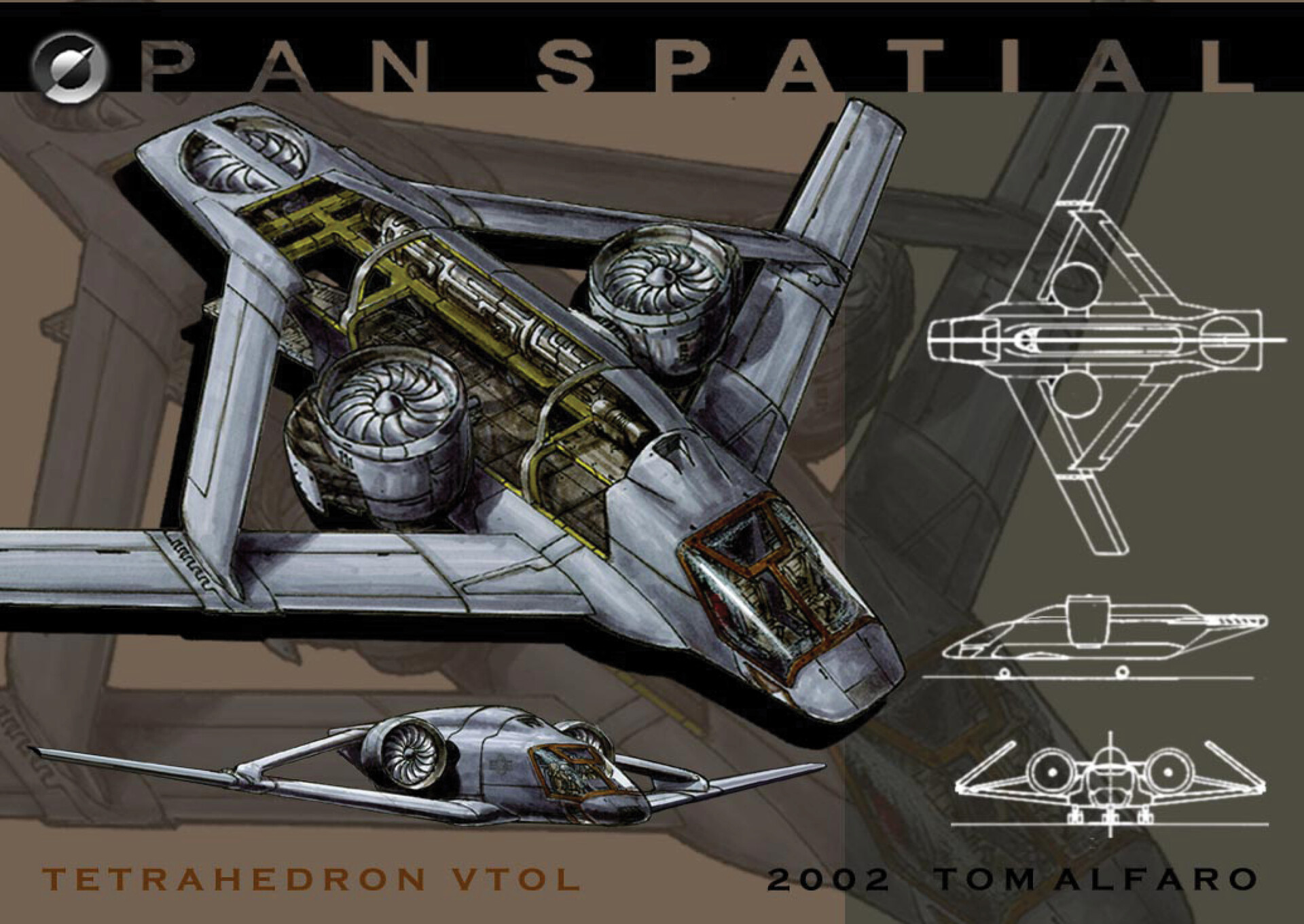 PAN SPATIAL Aerospace Concept Design - Pan Spatial 2001 Joined Wing VTOL Transport Aircraft
