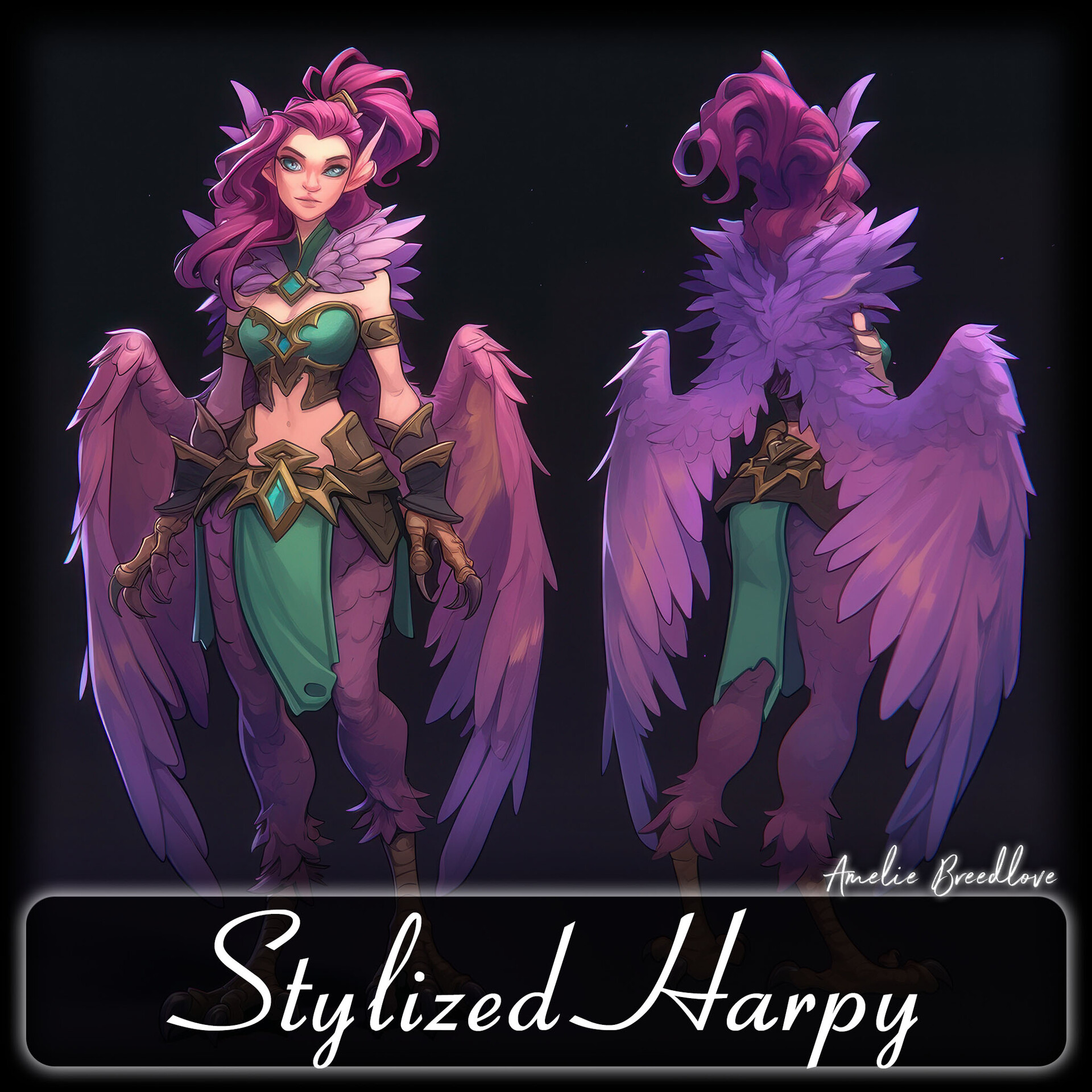 ArtStation - 200 Stylized Harpy Reference Pack | 4K | v.15