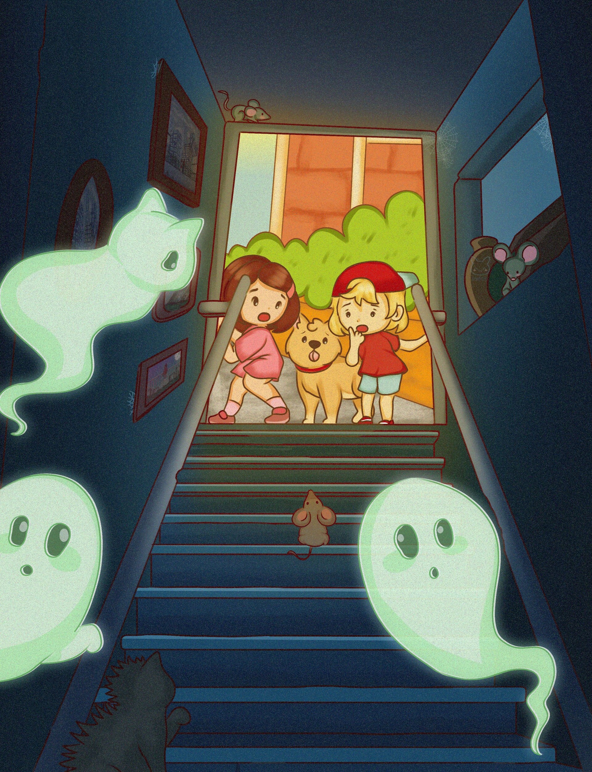 ArtStation - cartoon HORROR in basement