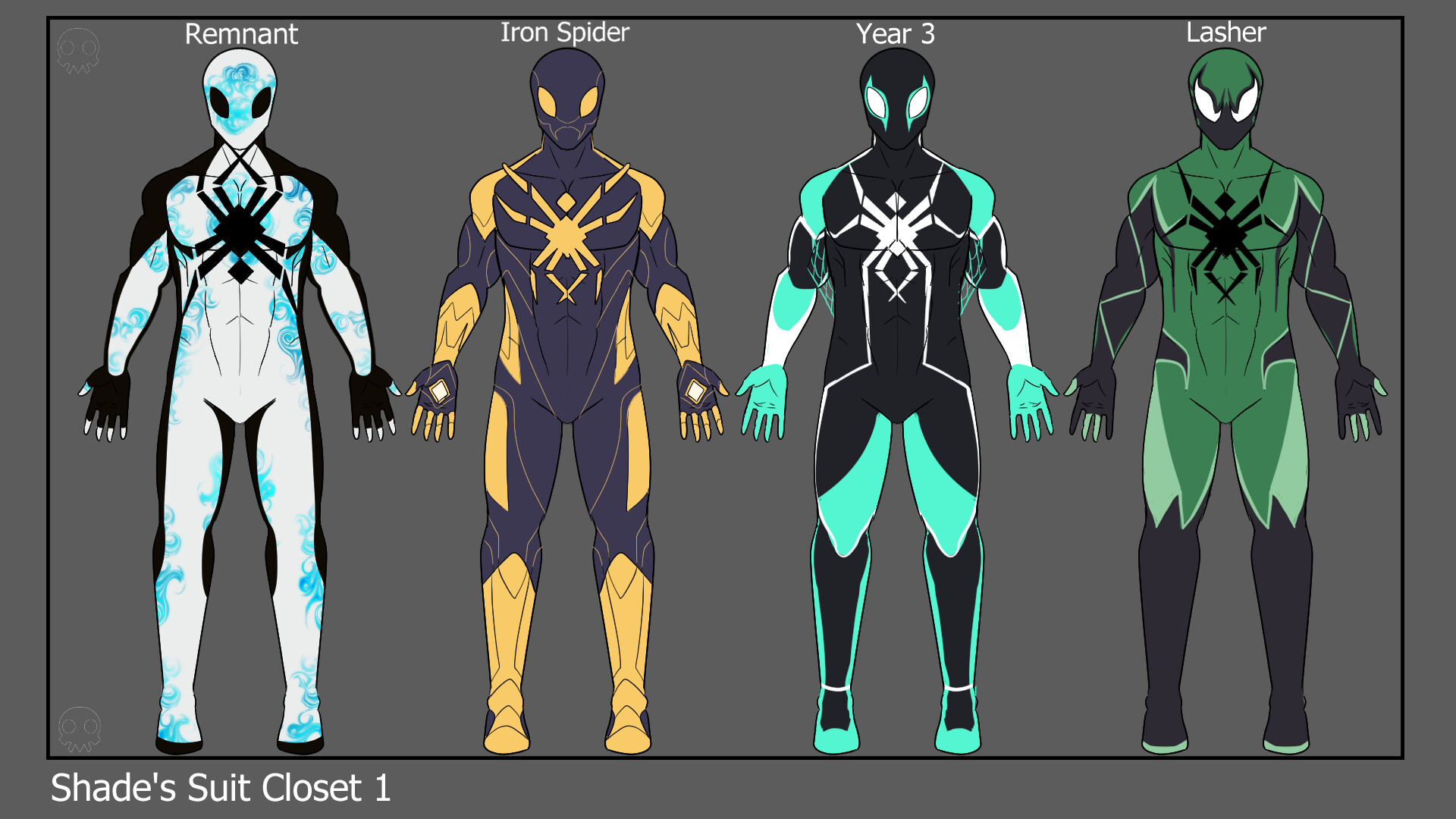 ArtStation - Shade Spider Suits Concept Sheet