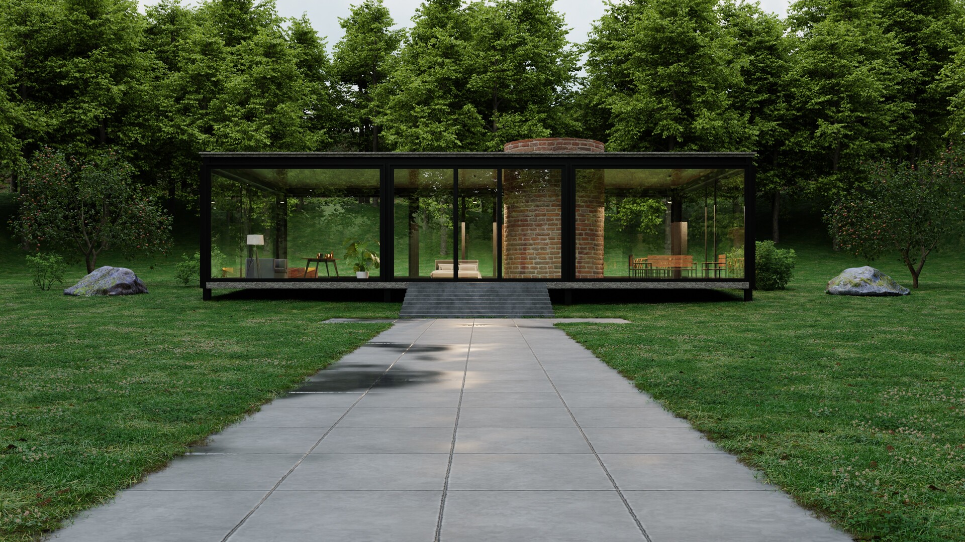 ArtStation - Glass house estudo. Glass house study.