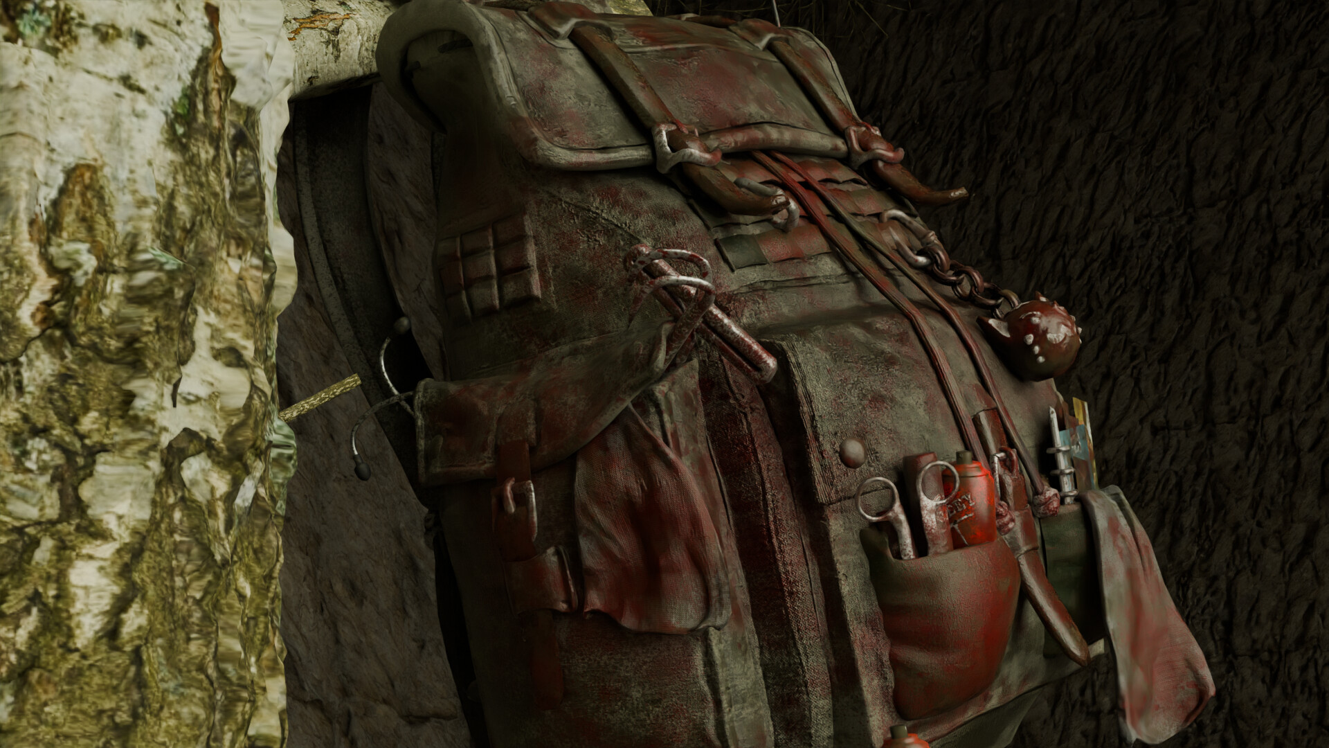 ArtStation - Old Backpack Paint and Scene