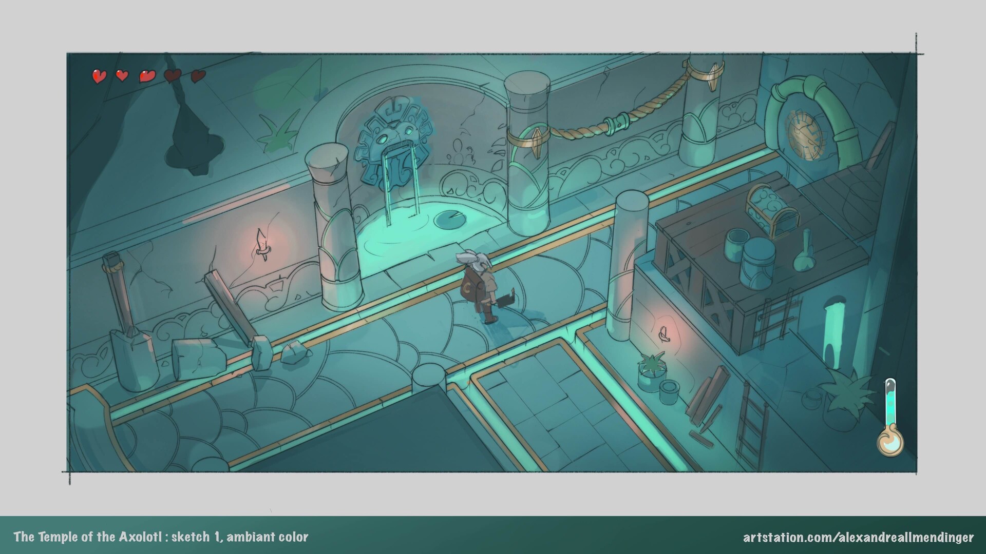 ArtStation - Axolotl Temple, Part 4 sketches and maps