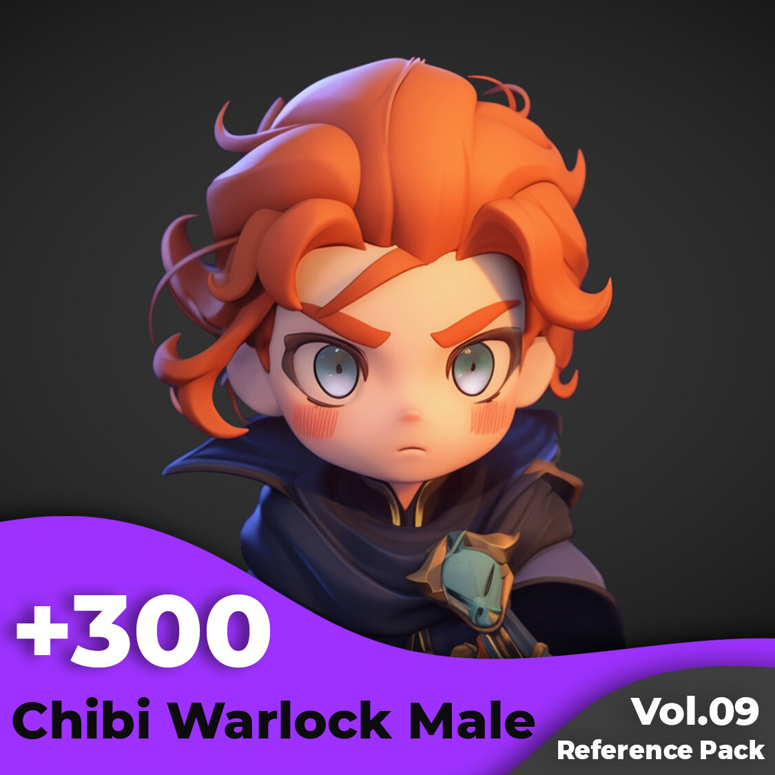 3D Head Sculpt References in 4K - Tika Art - +300 Chibi Warlock Male ...