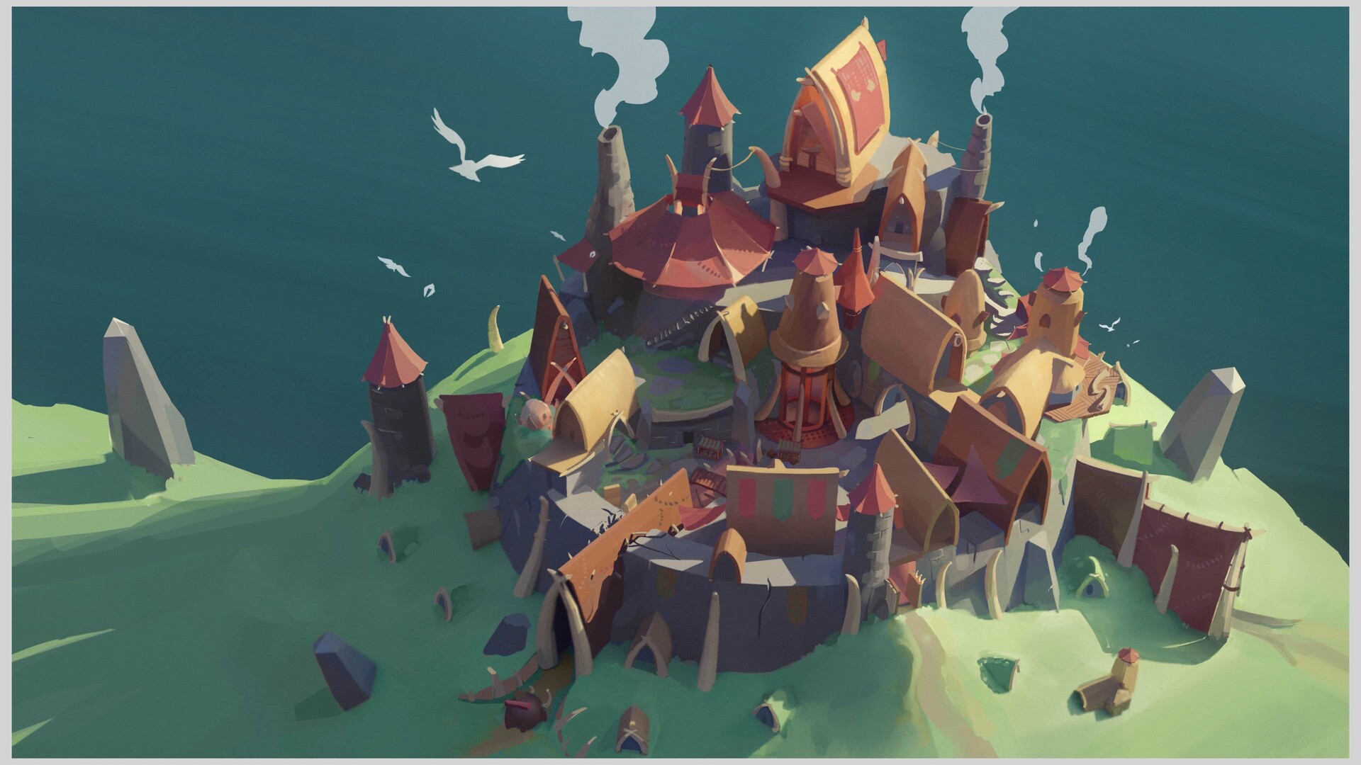 ArtStation - The Horned Men's Village, Part 1 the Village