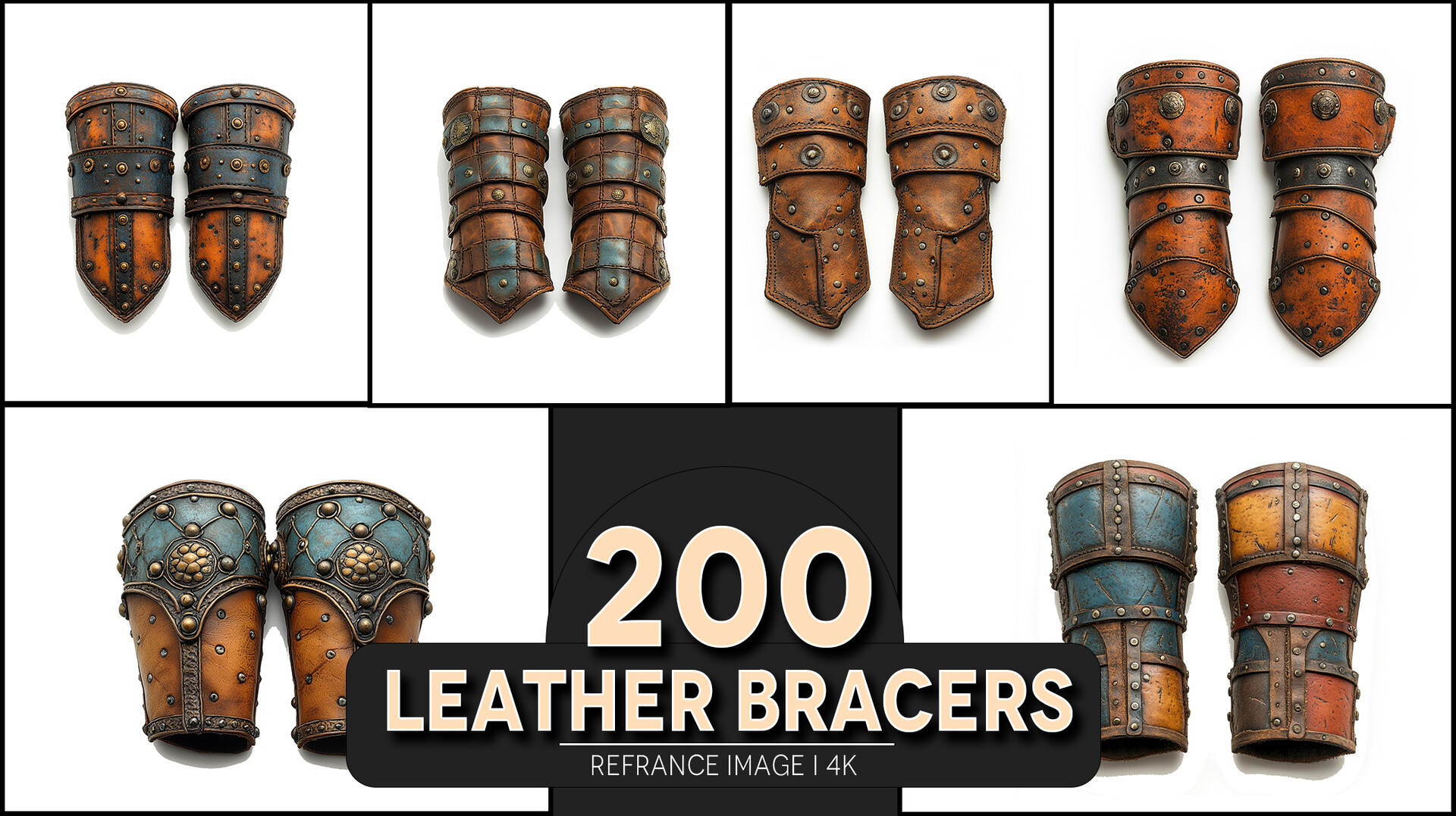 Pixel Ref - Leather Bracers 4K Reference/Concept Images