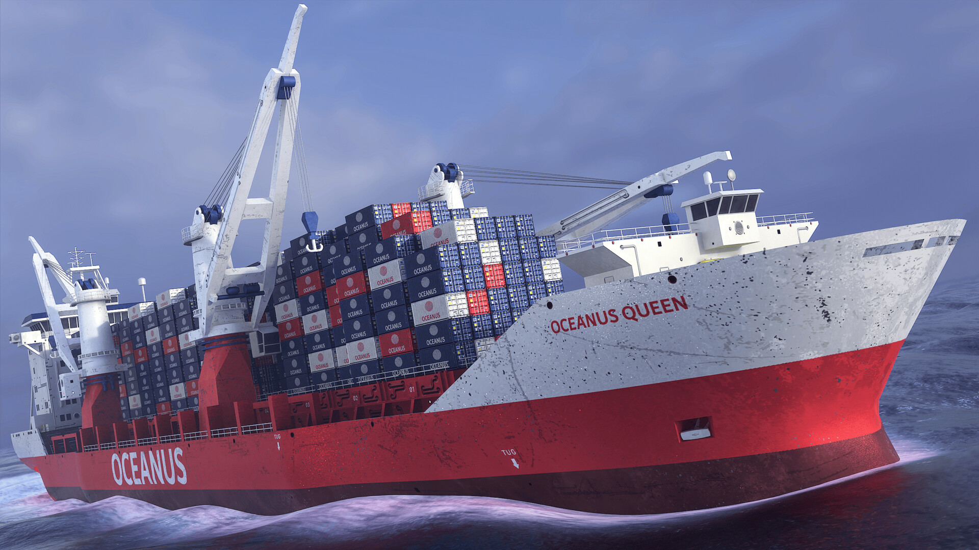 ArtStation - Heavy Lift Cargo Ship Oceanus - Low Poly PBR