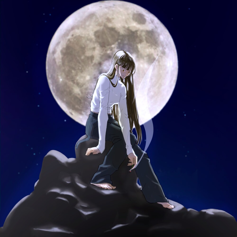 ArtStation - Full moon girl