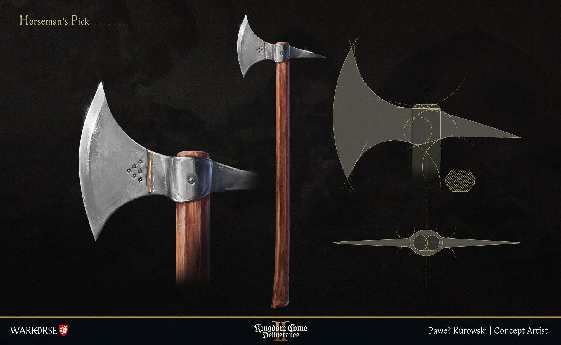 Pawel Kurowski - Kingdom Come: Deliverance II - Weapons axes concept art