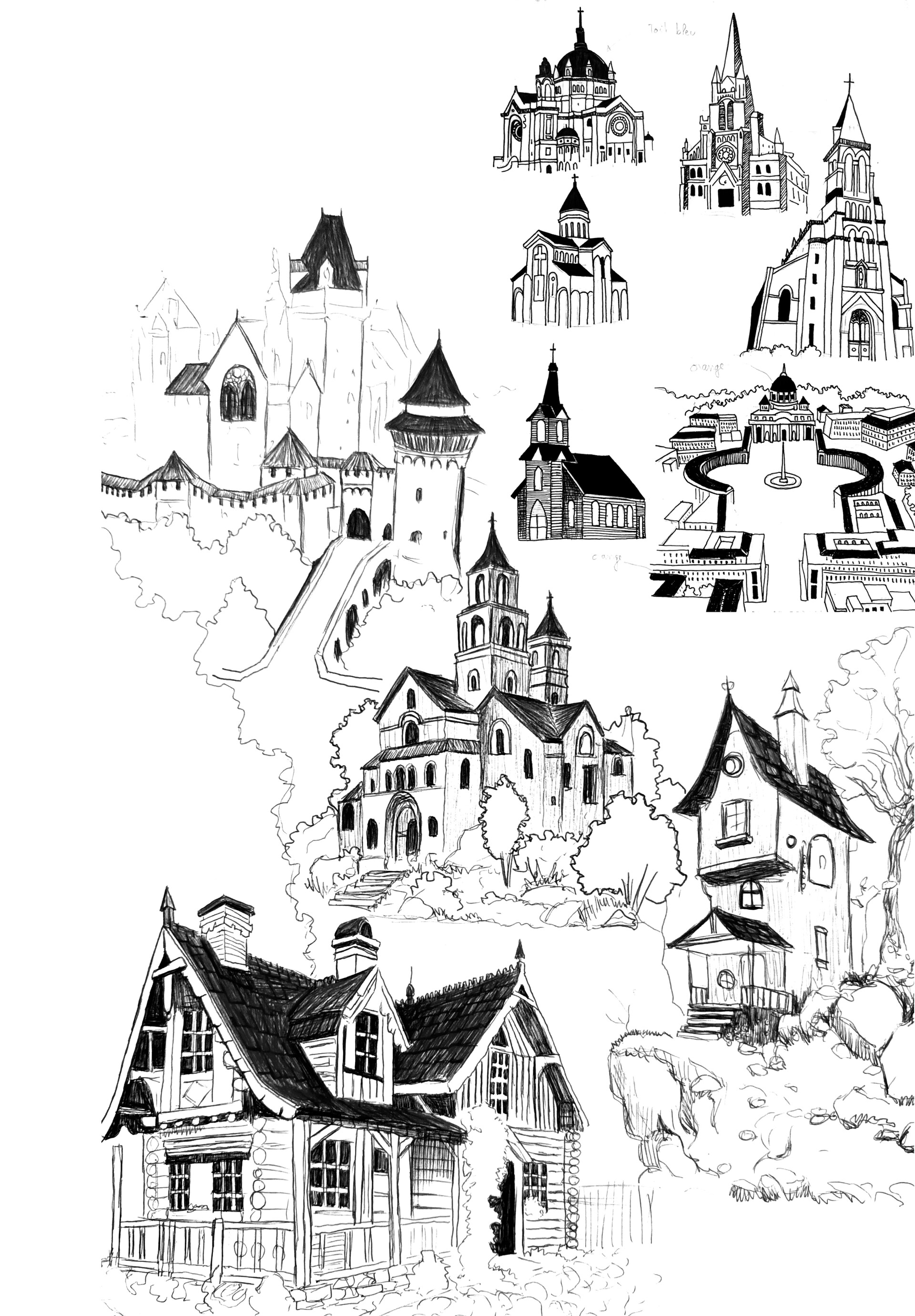 ArtStation - sketches environment medieval