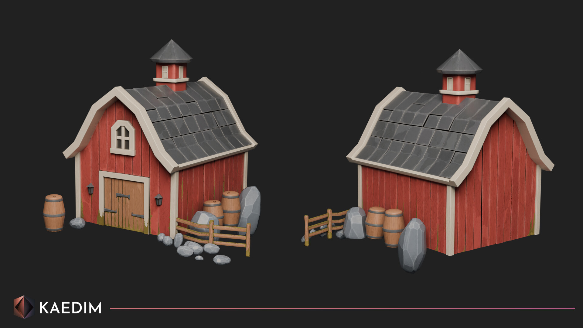 Kaedim - Barn | Stylized 3D Game Asset | Kaedim
