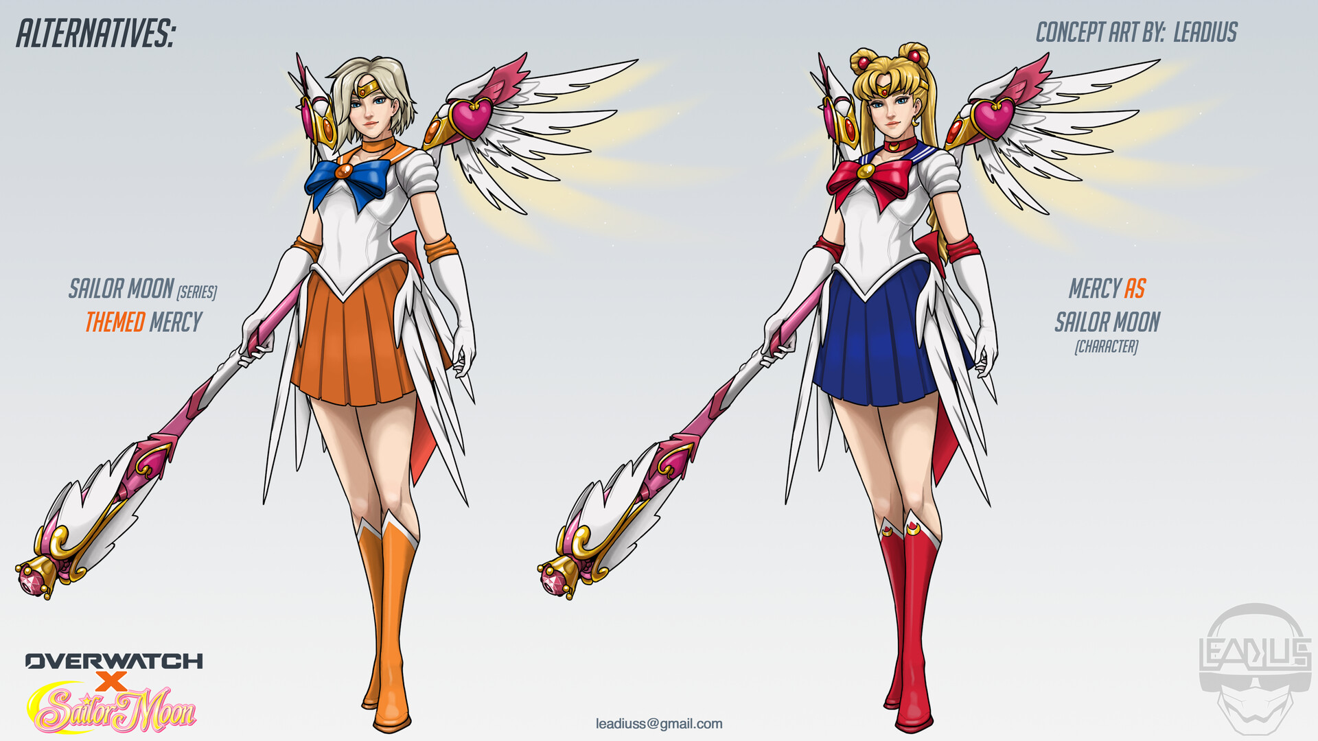 Leadius - Overwatch x Sailor Moon - Sailor Mercy & Pharah - Collab Skin ...