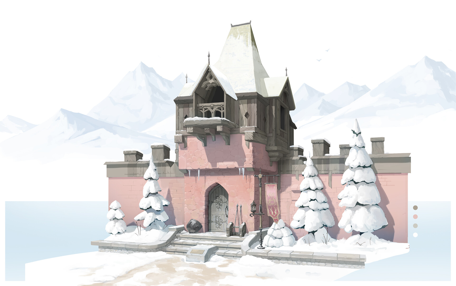 ArtStation - snowy castle walls