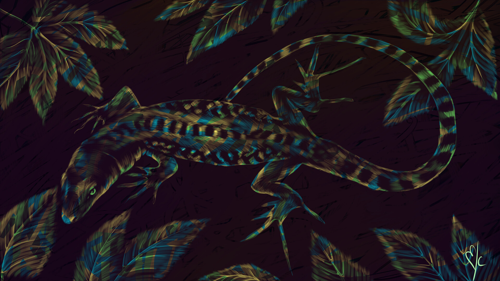 ArtStation - Lizard at night