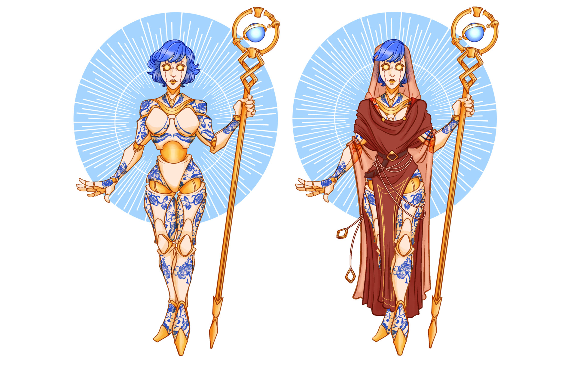 ArtStation - Cleric Porcelain Automaton - Character Design