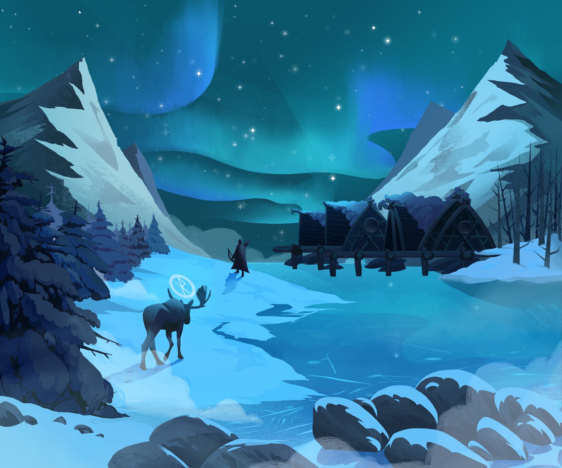 ArtStation - A scene from Norse mythology