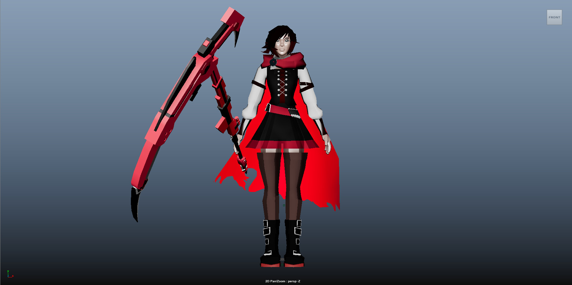ArtStation - RWBY Ruby Rose Inspired Low Poly 3D Model