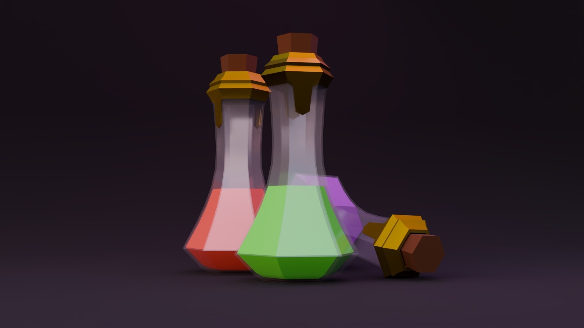 ArtStation - Medieval Low-Poly Potions
