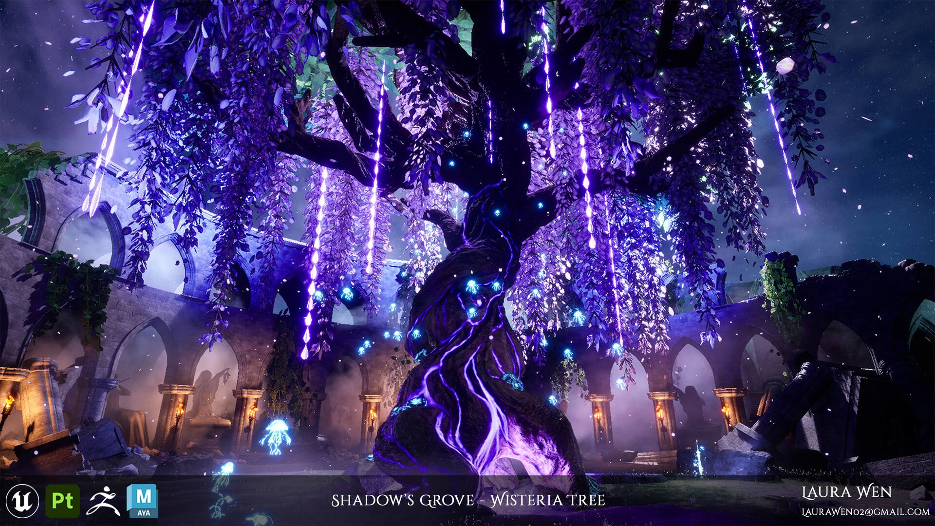Laura Wen - Fantasy Wisteria Tree - In Game Hero Prop