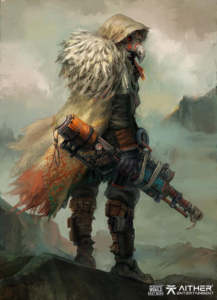 Alex Chan - "Acid Rain World Gray Dawn" character art - Skerok Stalker