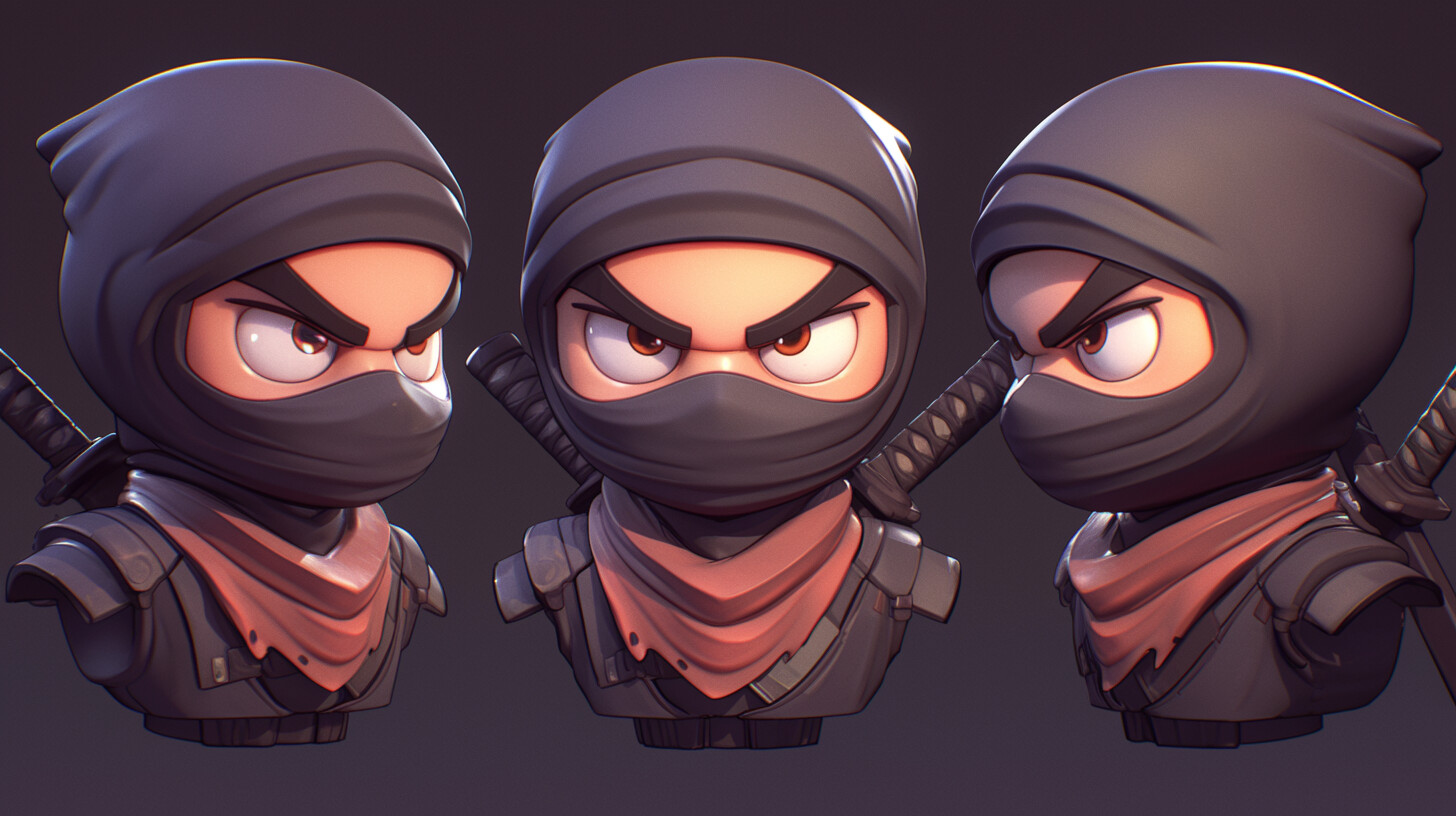 3D Head Sculpt References in 4K - Tika Art - +300 Chibi Ninja Male Head ...