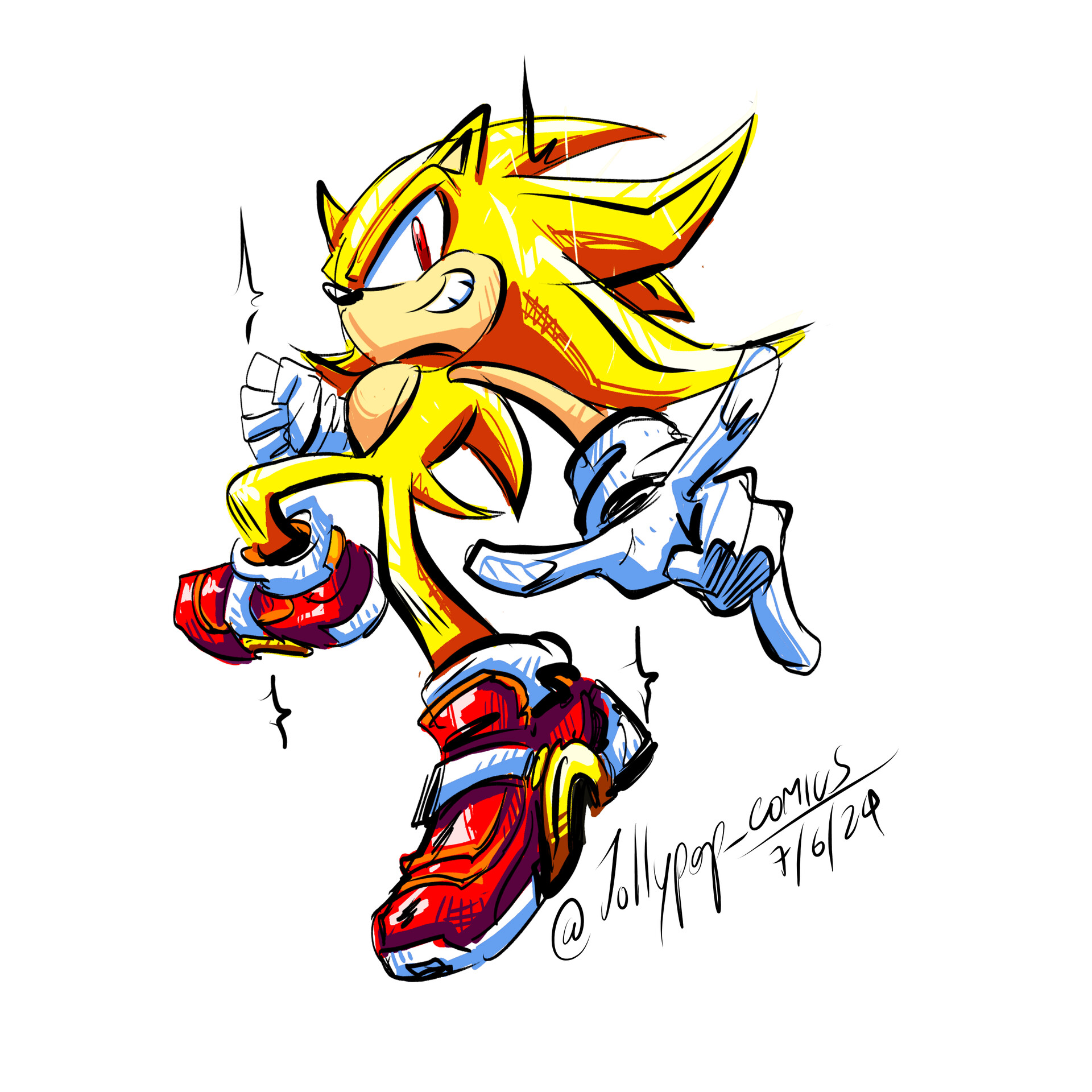 ArtStation - SUPER SONIC SKETCH