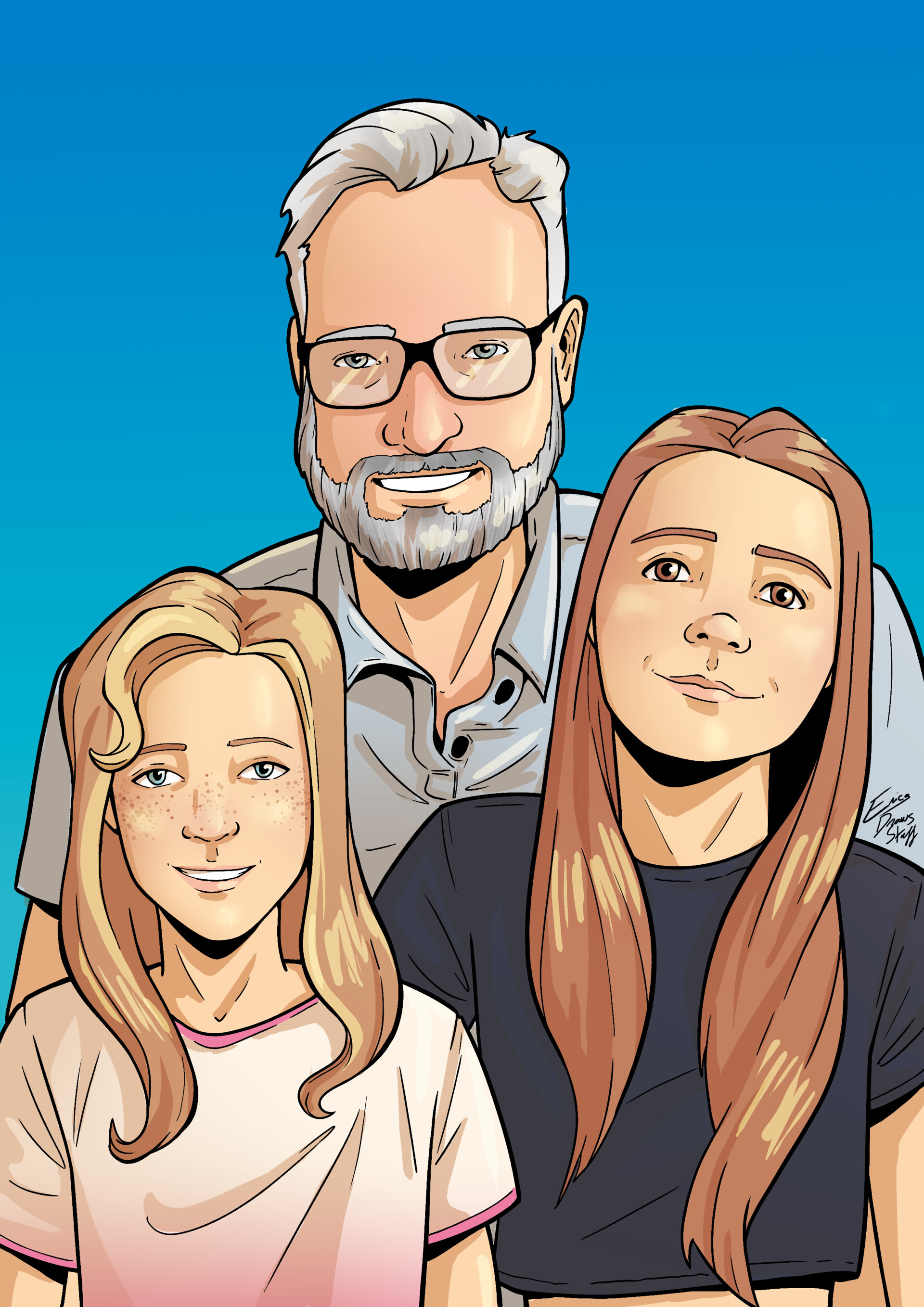 ArtStation - Family Portrait - Comic Style