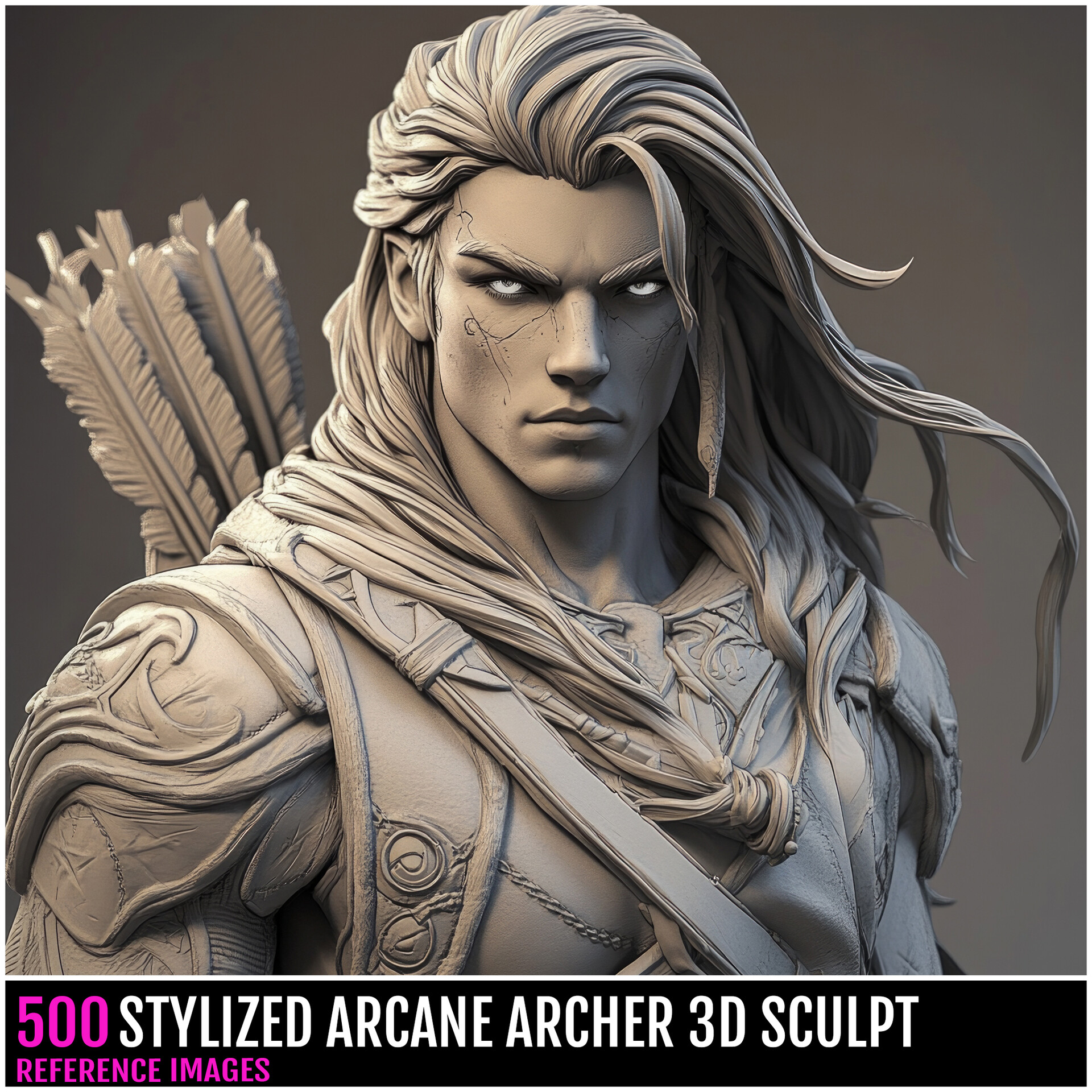 ArtStation - 500 STYLIZED ARCANE ARCHER 3D SCULPT
