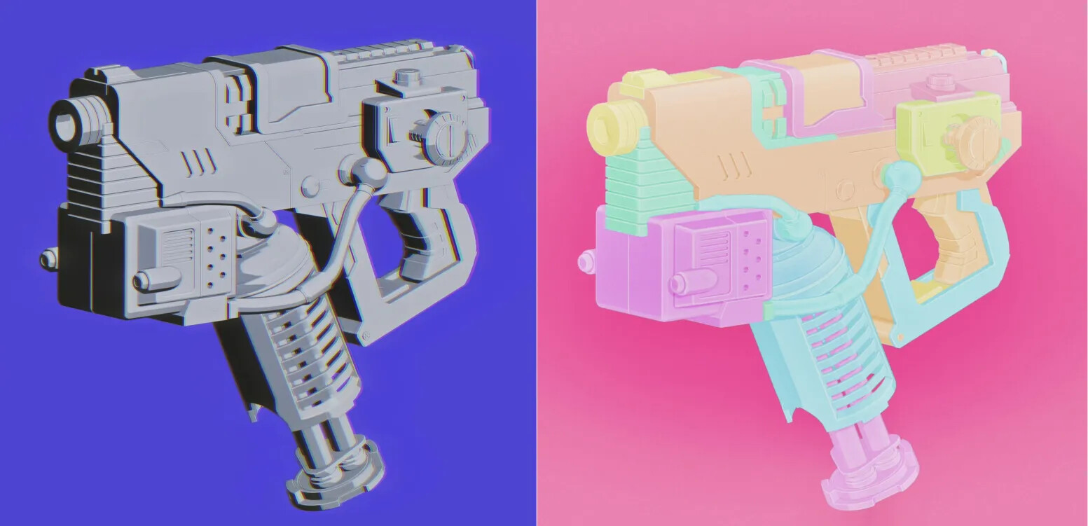 ArtStation - Hard Surface Toy Gun Modeling