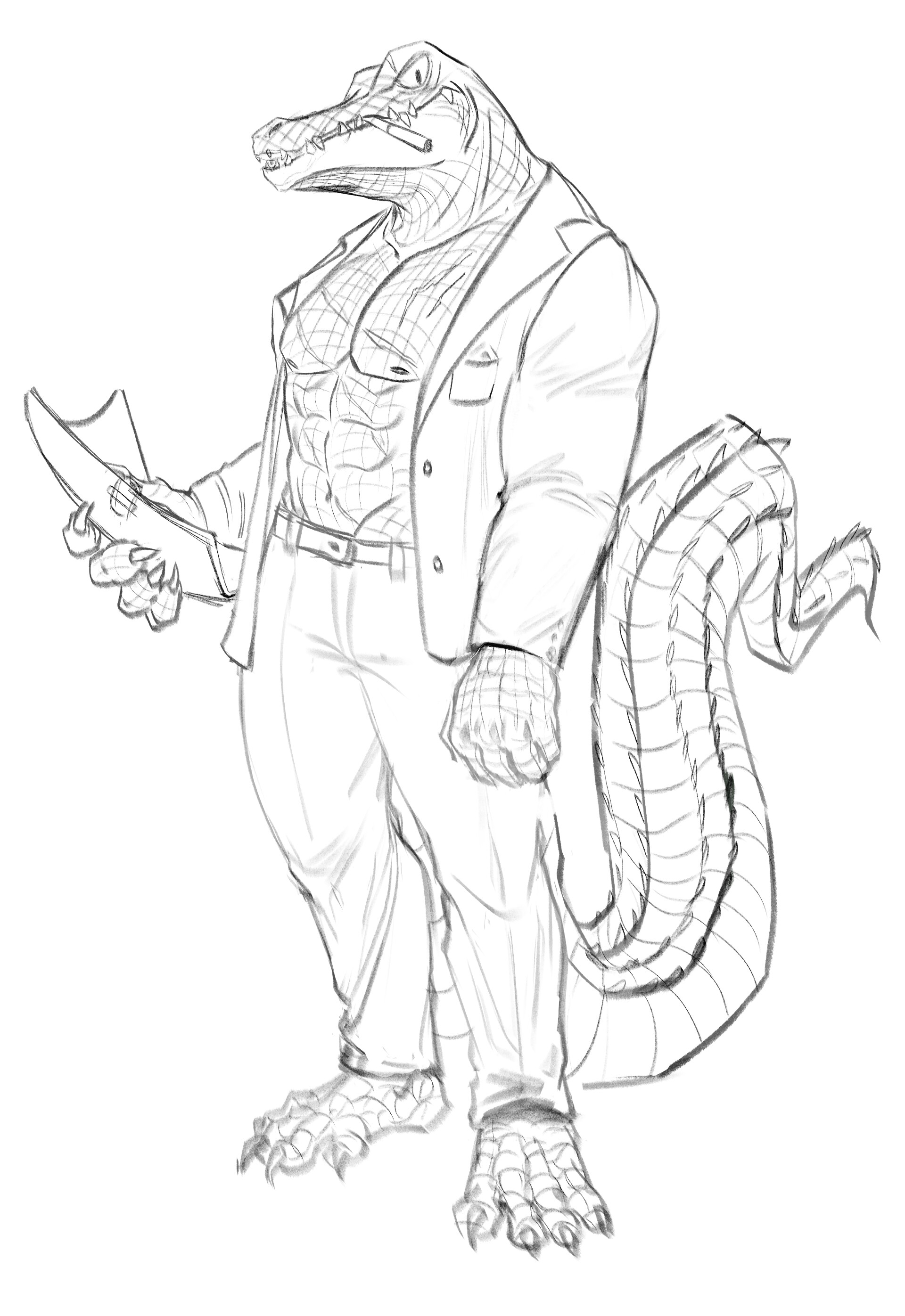 caiman crocodile coloring page