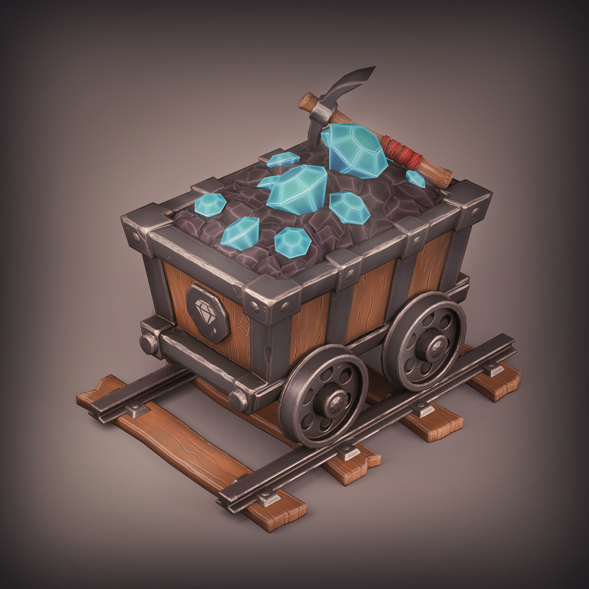 ArtStation - Low Poly Mining Wagon