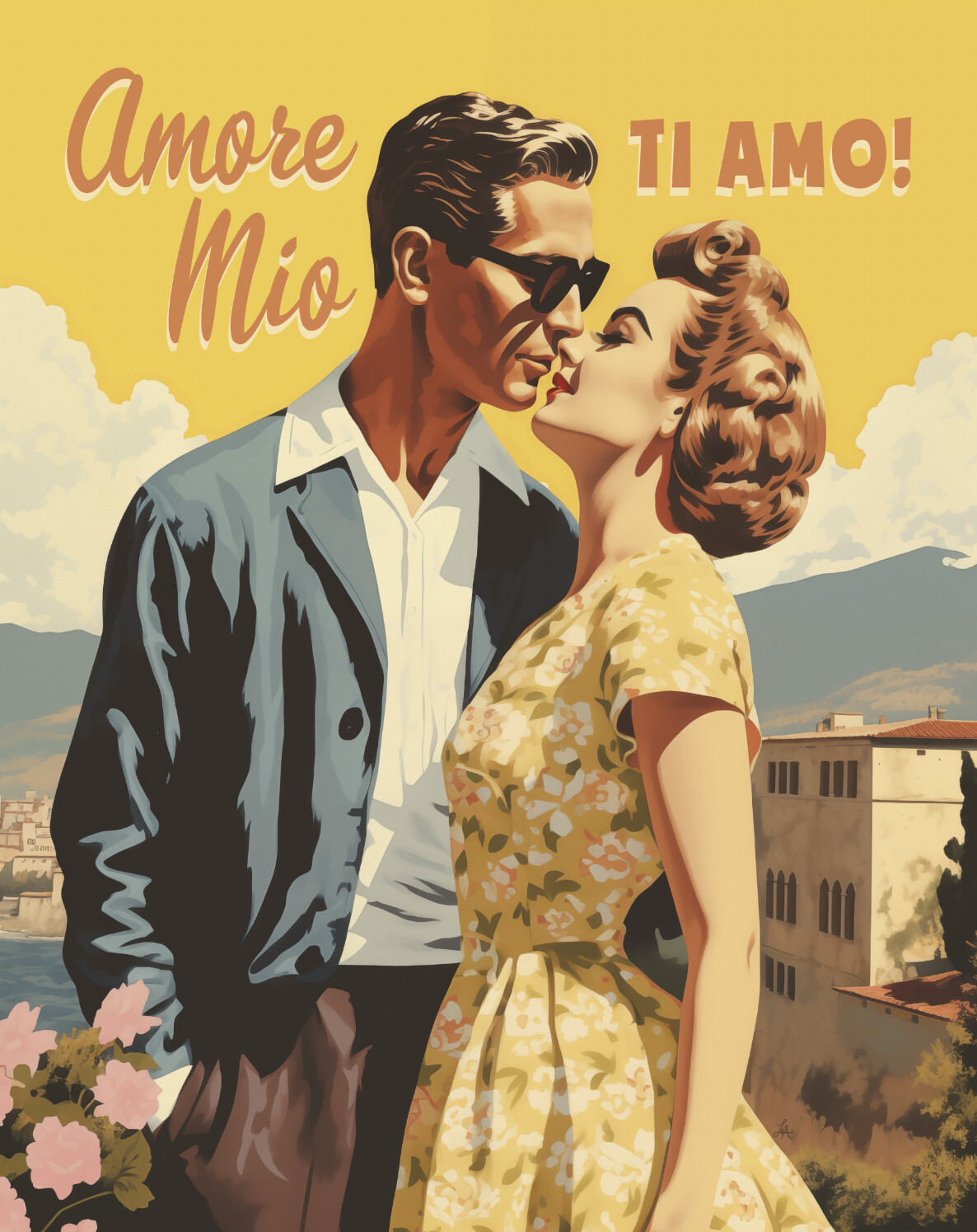 Custom Concepts Art - Amore Mio Ti Amo Vintage Poster
