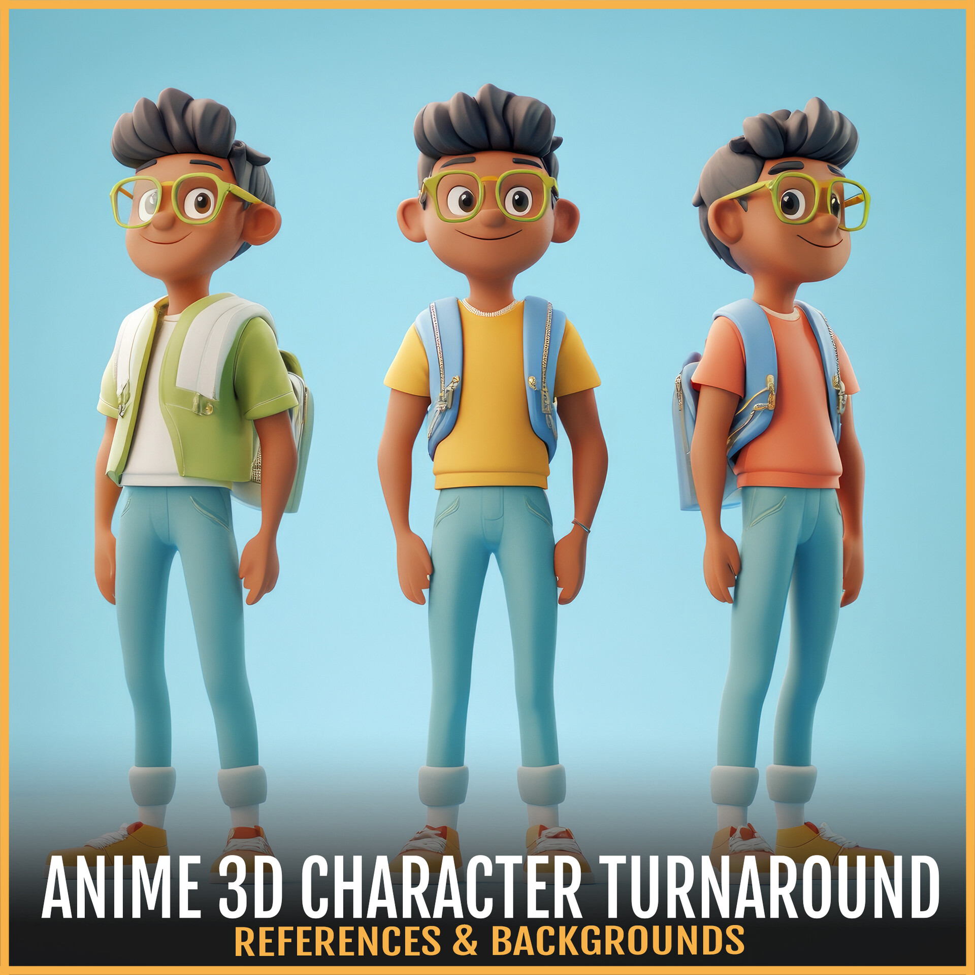 Artificial Dimension - 505 Anime 3D Character Turnaround