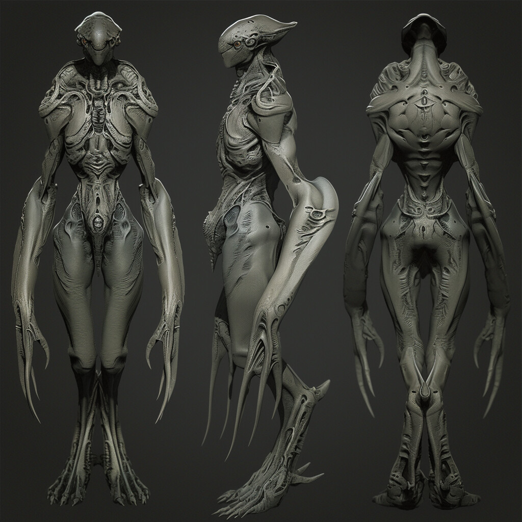 3D Head Sculpt References in 4K - Tika Art - +300 Raw Alien Body Parts ...