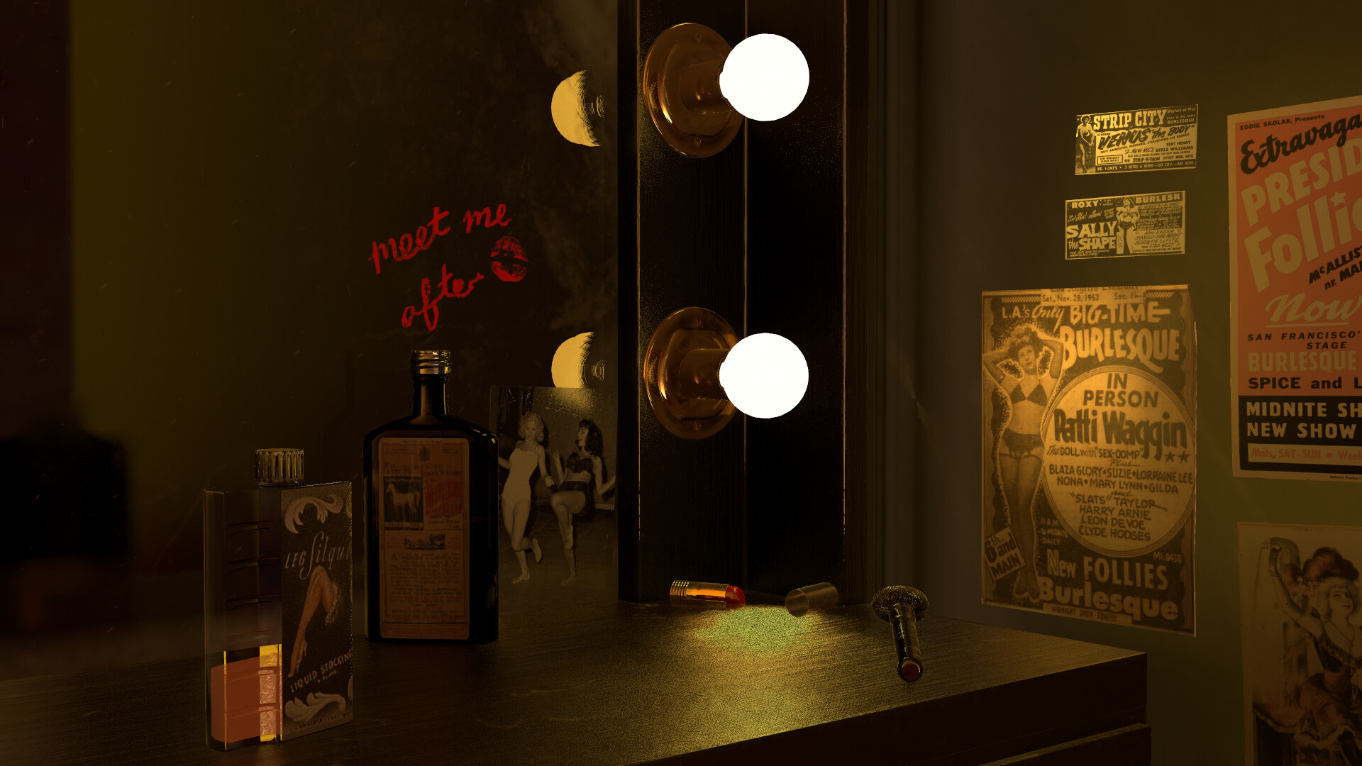 ArtStation - Burlesque Backstage Makeup Desk Scene