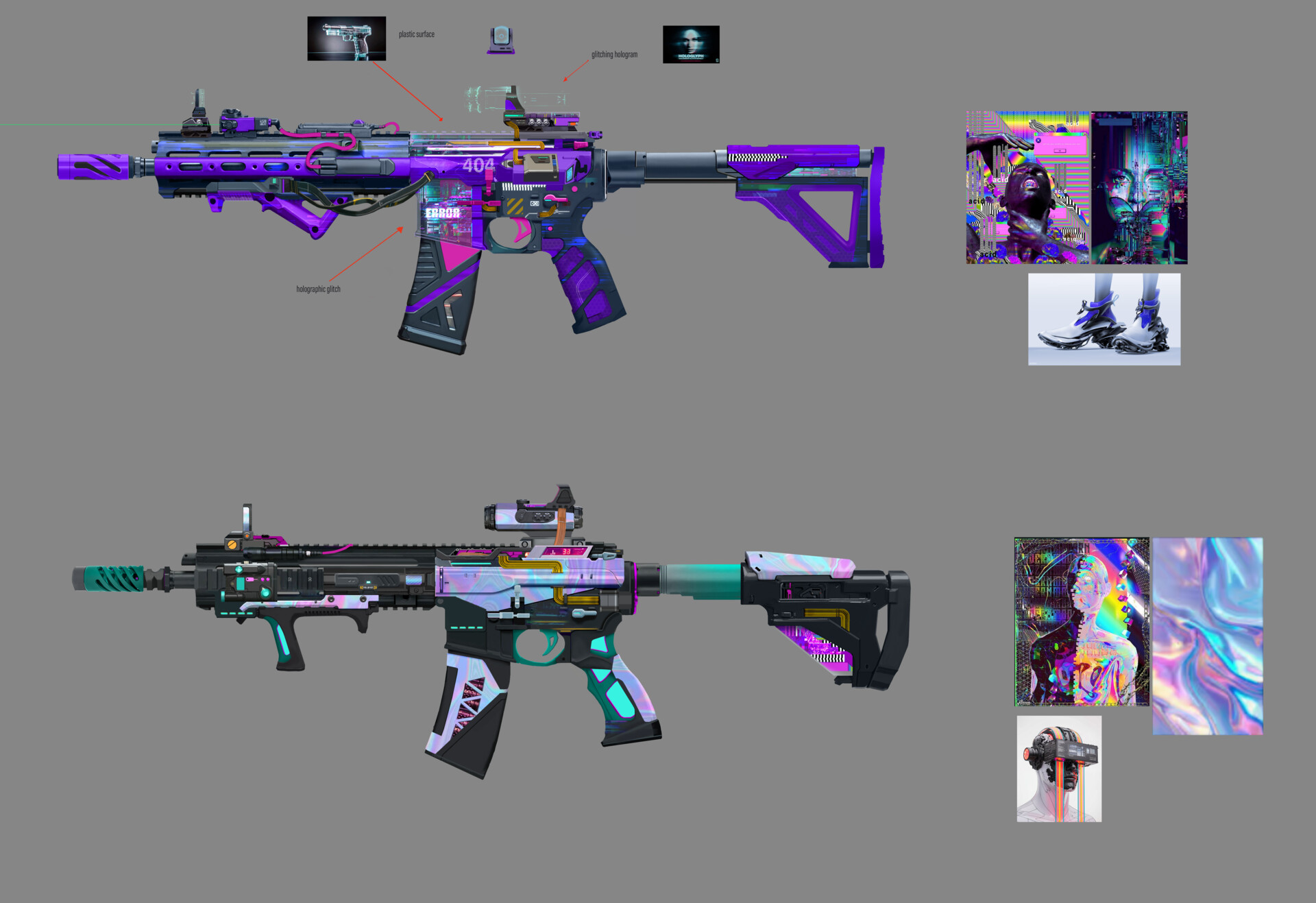 ArtStation - glitch weapon sketch