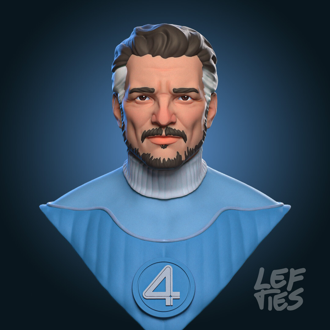 ArtStation - My stylized version of Pedro Pascal as Mister fantastic
