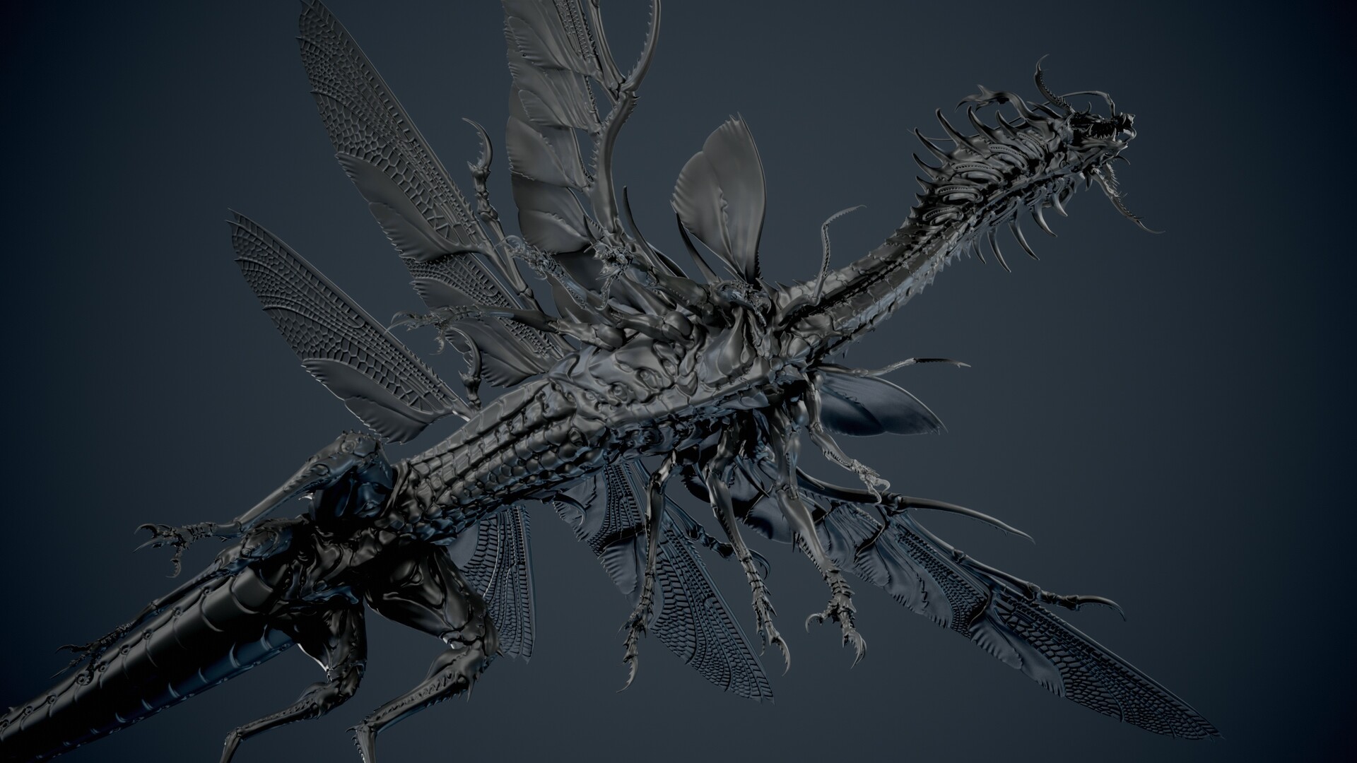 ArtStation - 百节毒龙 渲染完成 poisonous dragon rendering