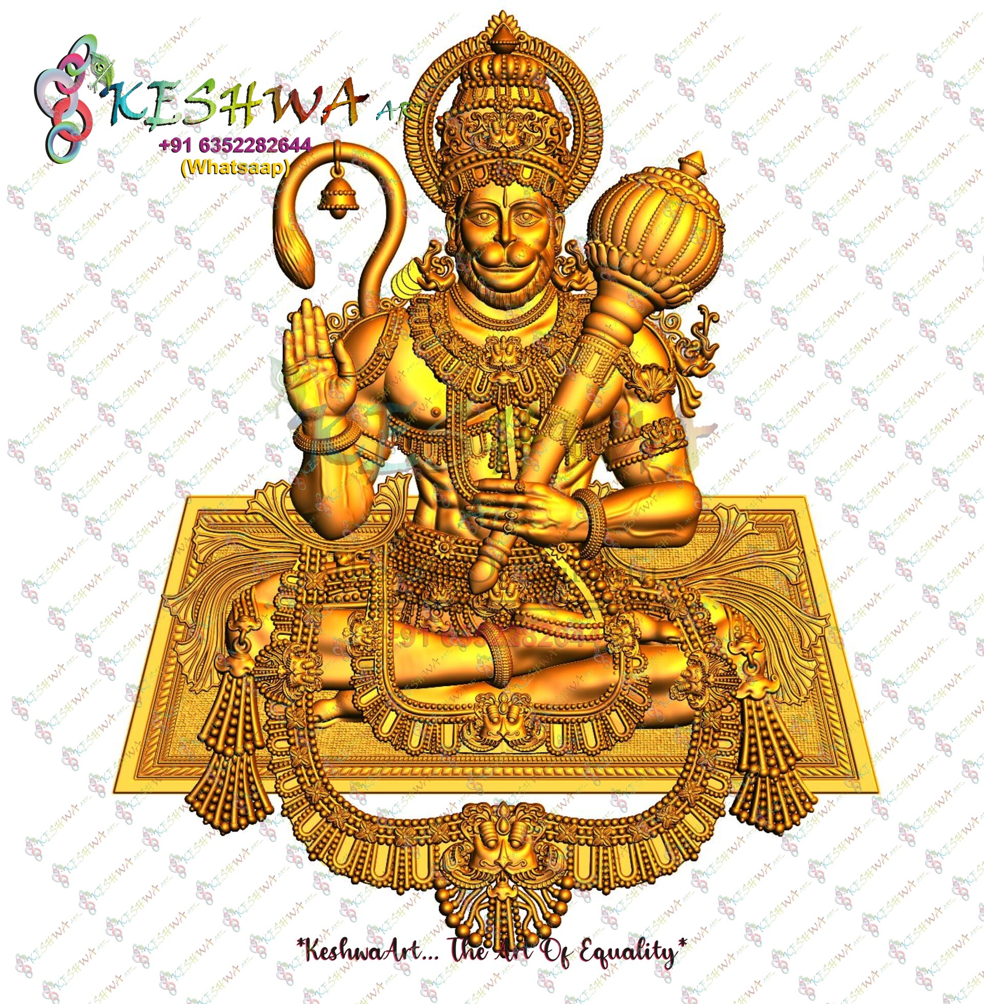 ArtStation - Shri Hanuman cnc and artcam file