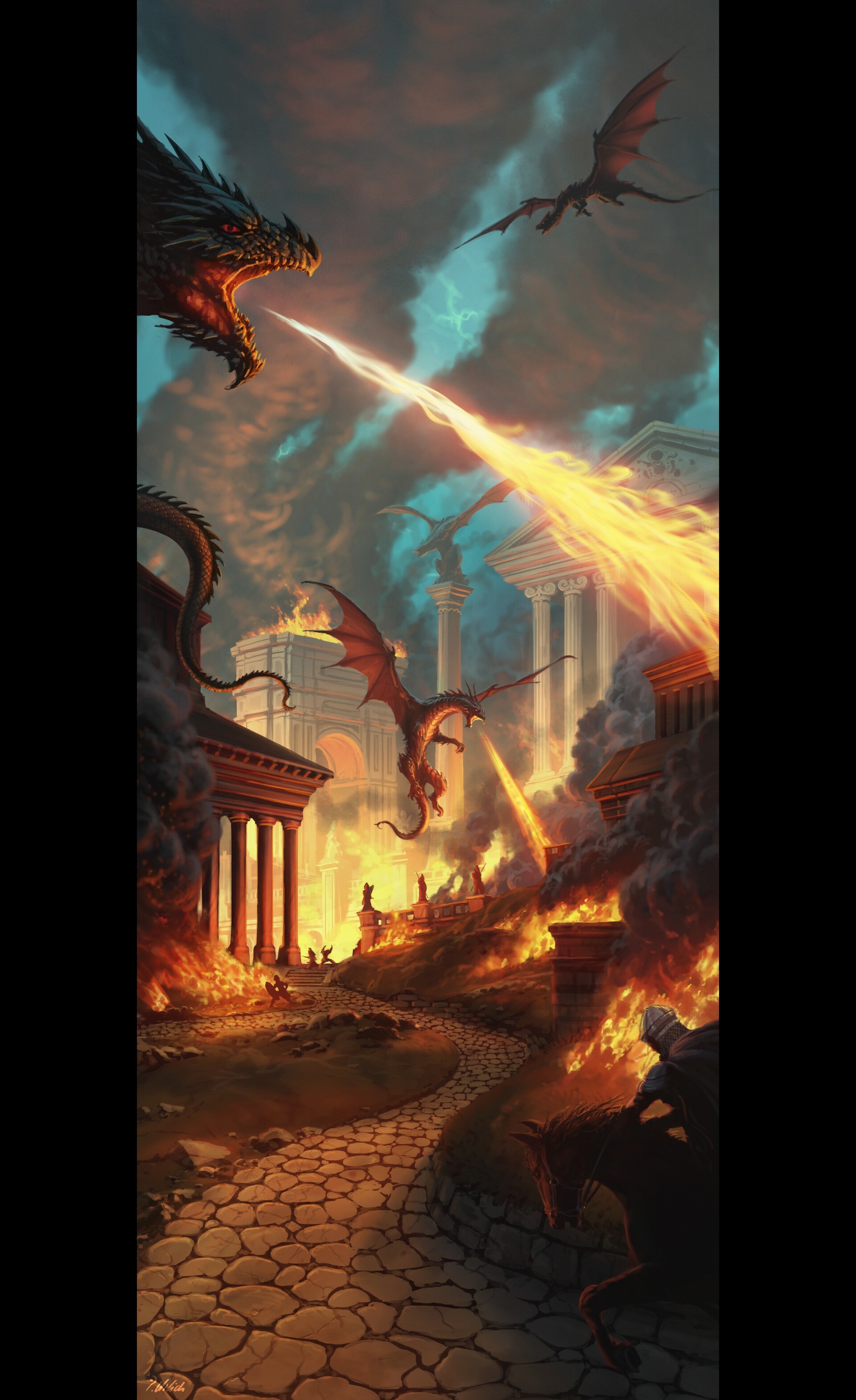 ArtStation - Firebird "stenciled edge illustration"