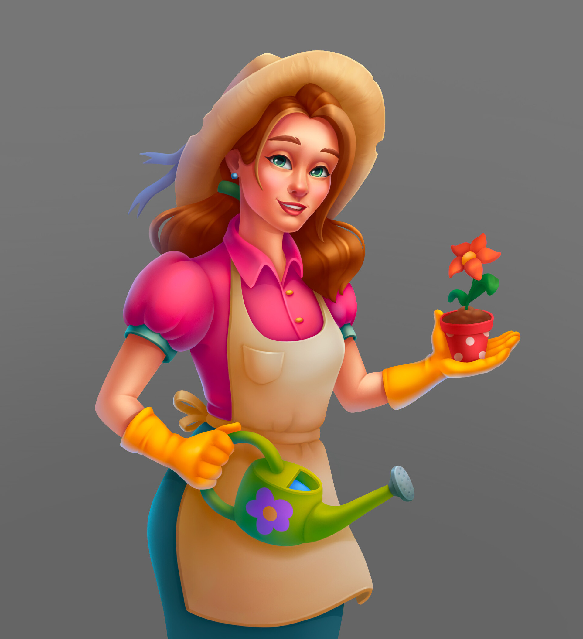 ArtStation - Enchanting girl gardener!