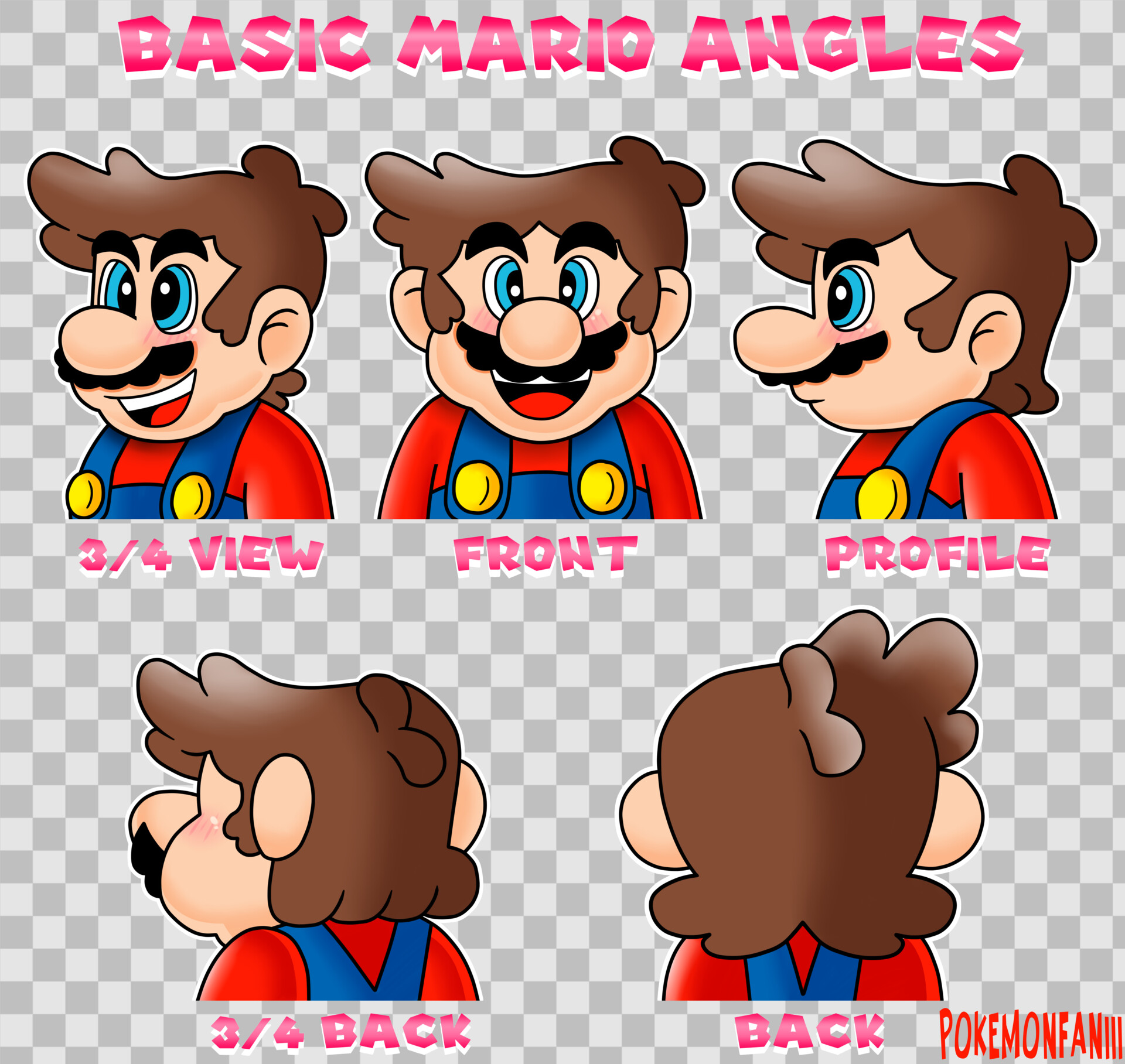 mario without hat drawing